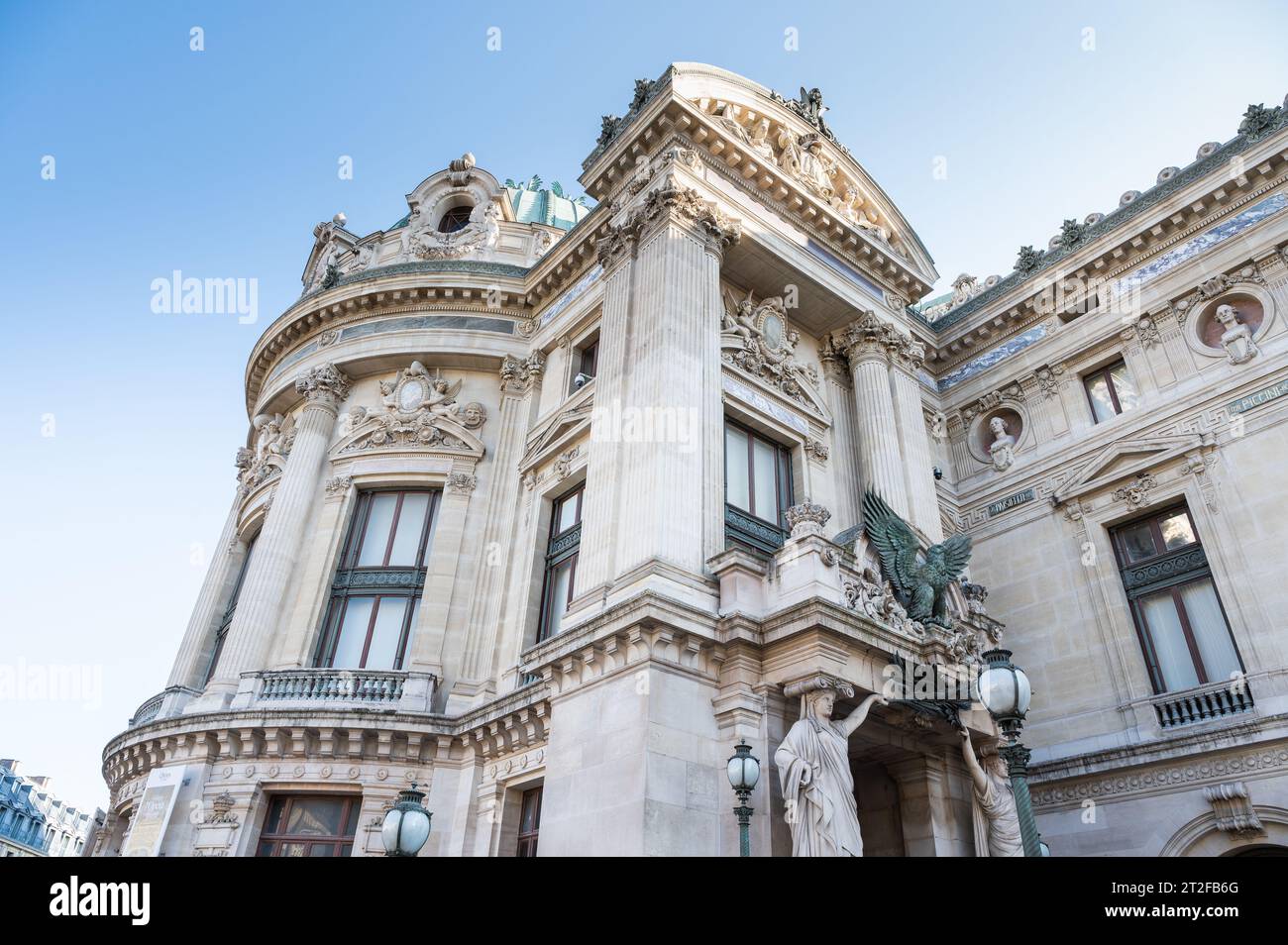 Exterior details of Opera Garnier in Paris also known as Palais Garnier ...