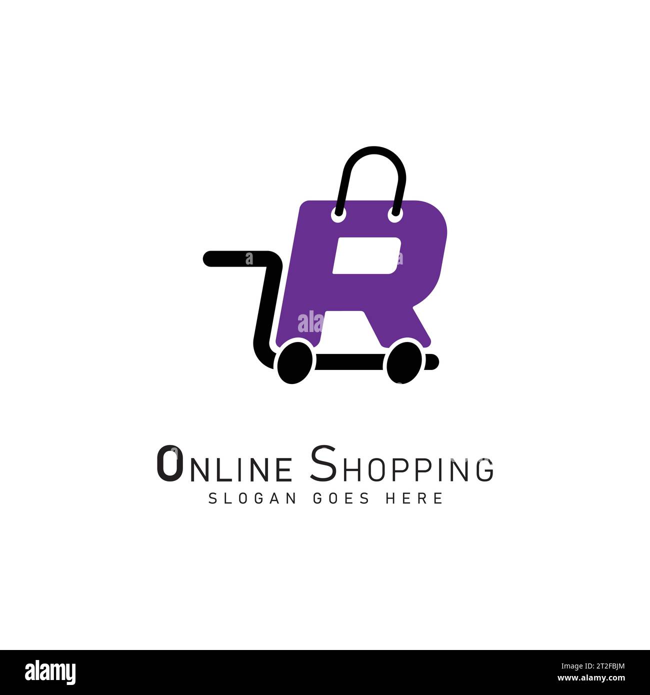 Shopping Cart Letter R Logo. Modern icon symbol template vector design ...