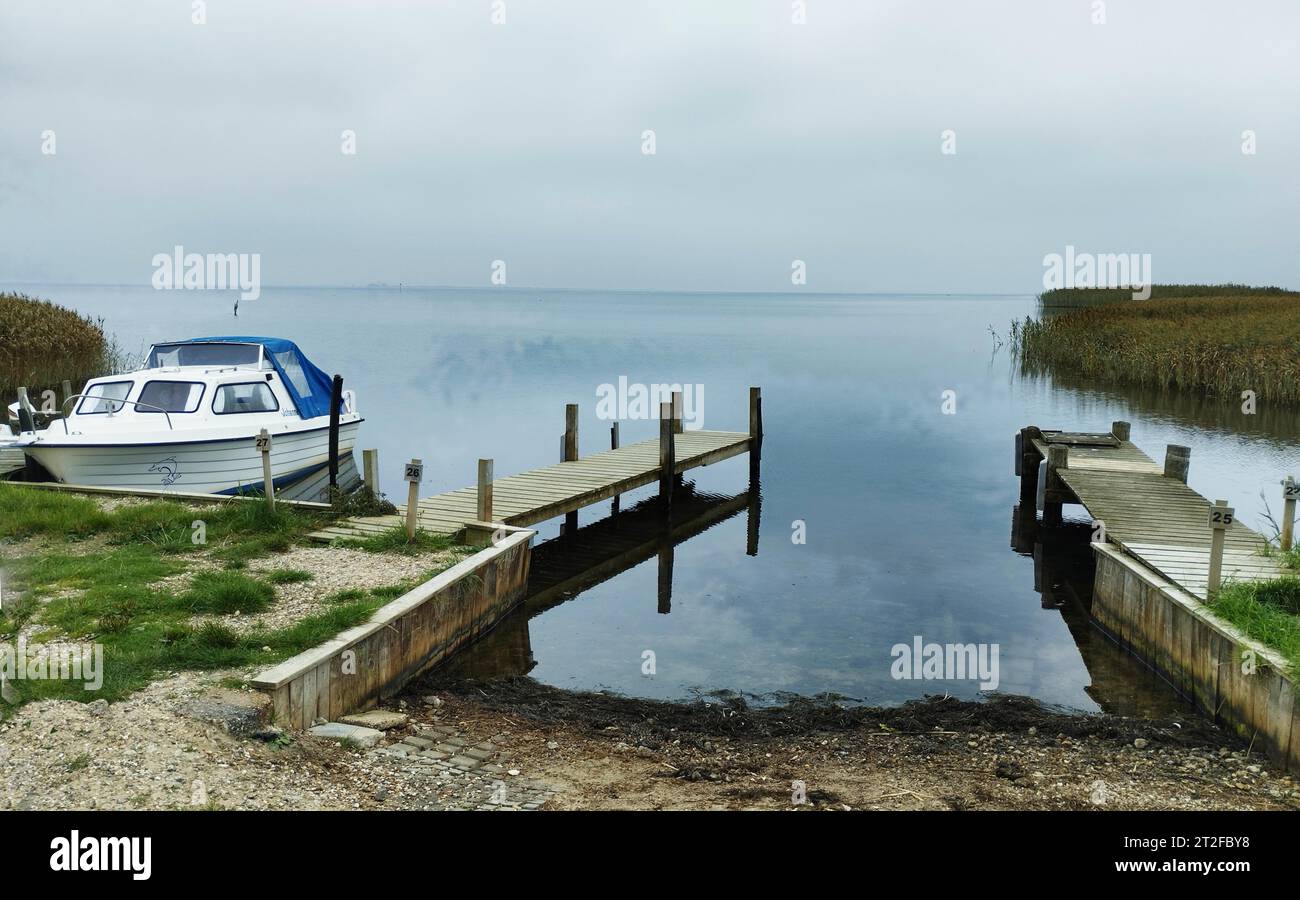 Small harbour on Ringkobing Fjord, West Jutland, Denmark Stock Photo ...
