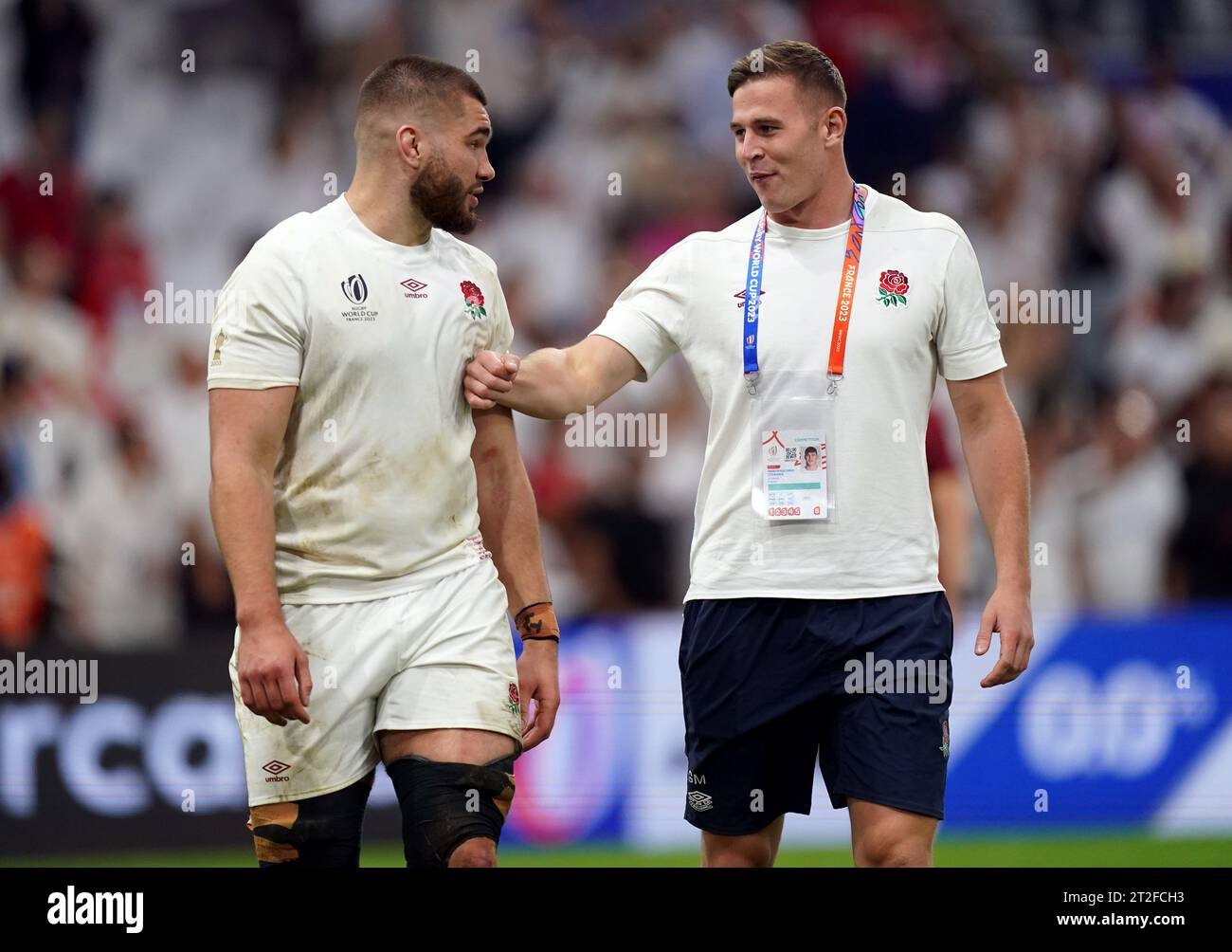 England's Freddie Steward (right) and George Martin following the Rugby ...
