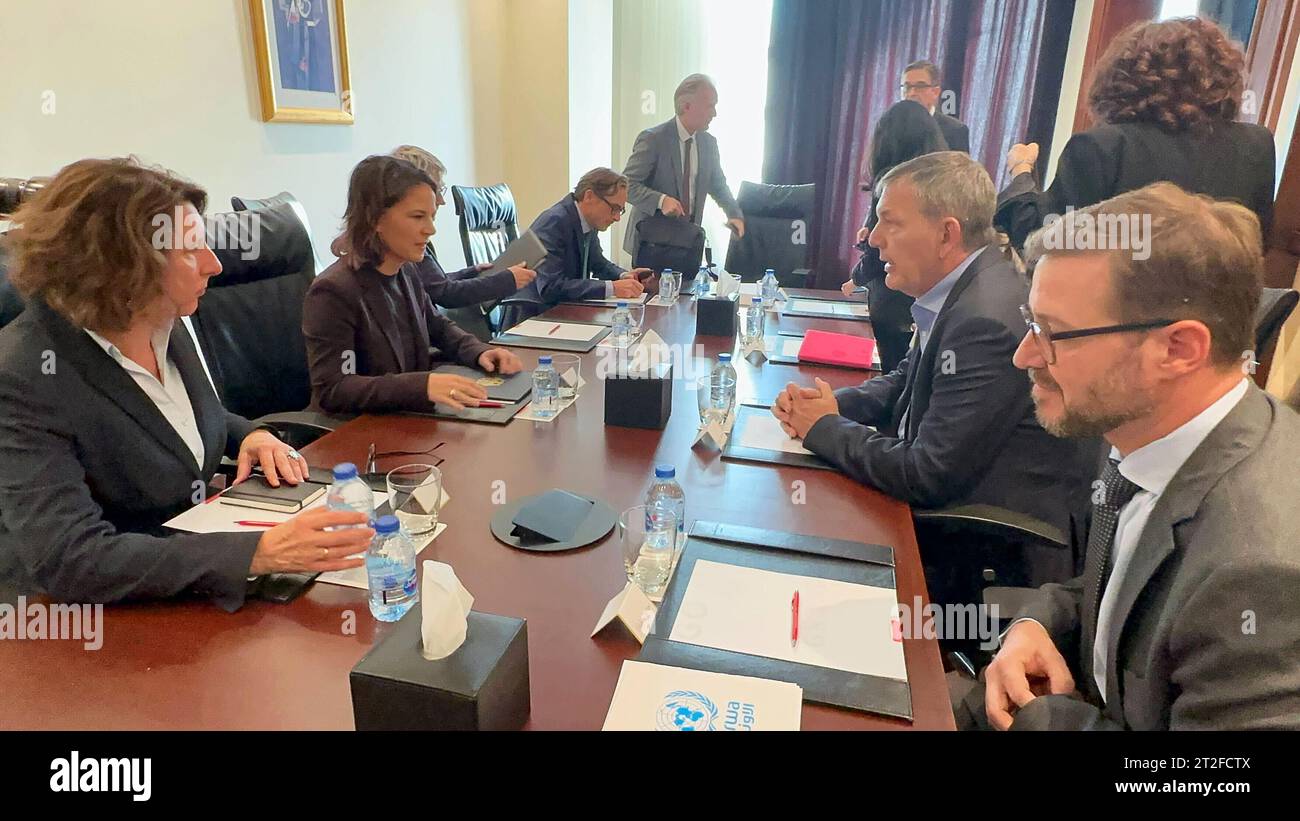 Amman, Jordan. 19th Oct, 2023. Annalena Baerbock (Bündnis 90/Die Grünen ...