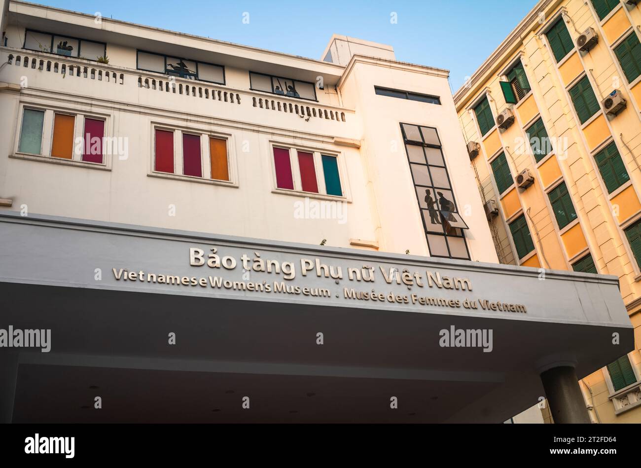 Looking up at the front of the Vietnamese Women's Museum in Hanoi ...