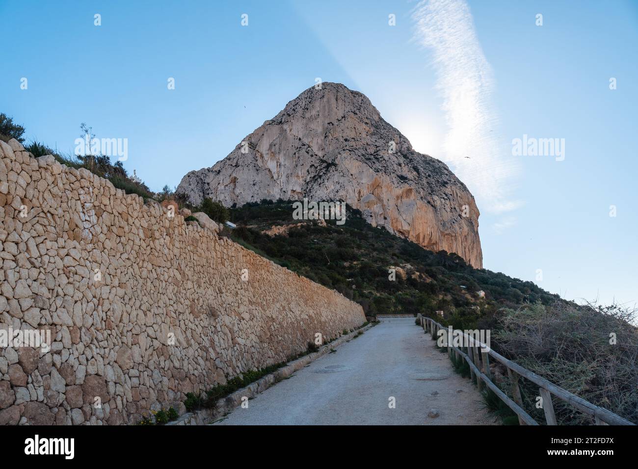 Path up to the Penon de Ifach Natural Park in the city of Calpe ...