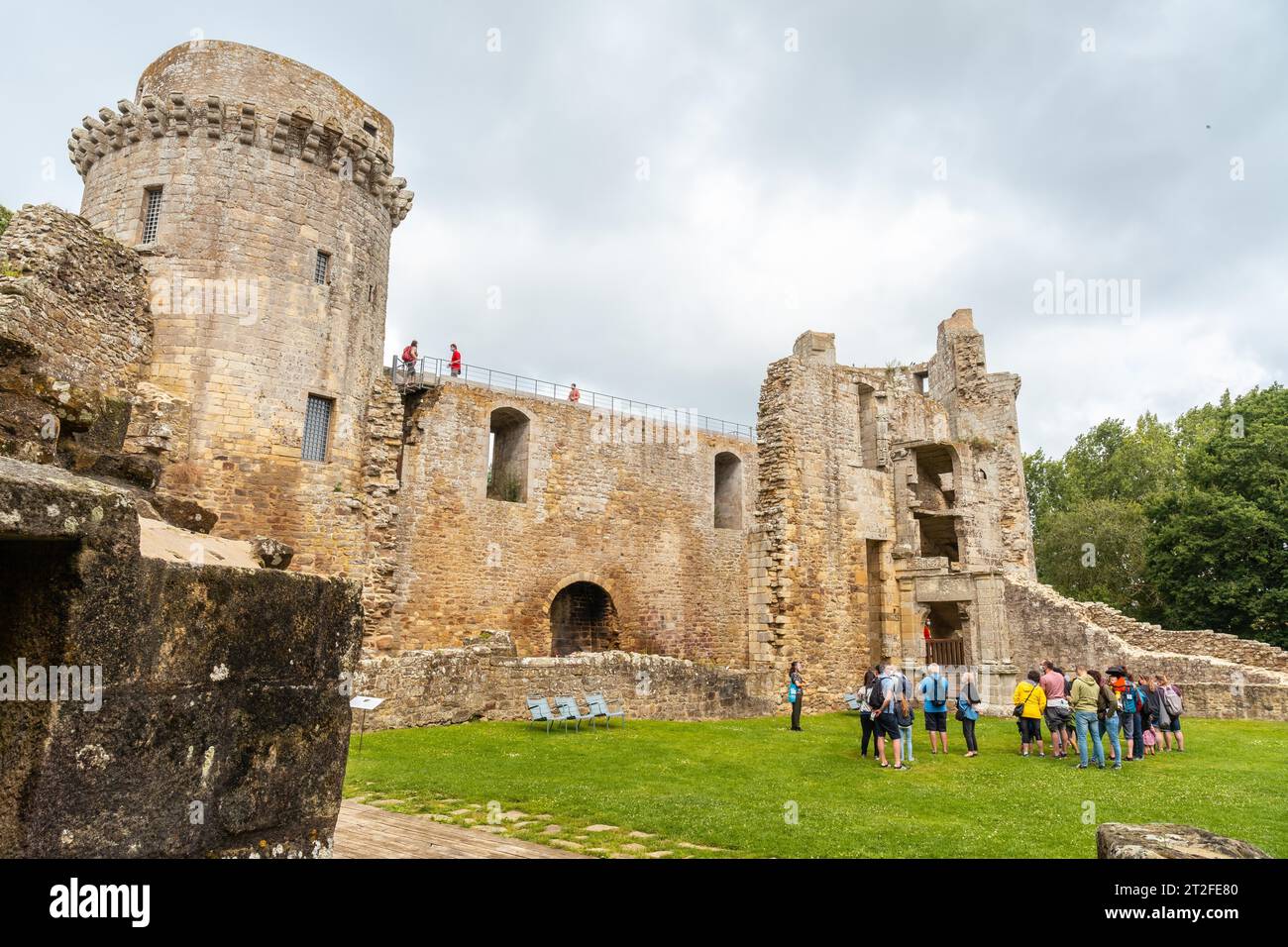 Castle of the Hunaudaye is a medieval fortress, ruins inside, French ...