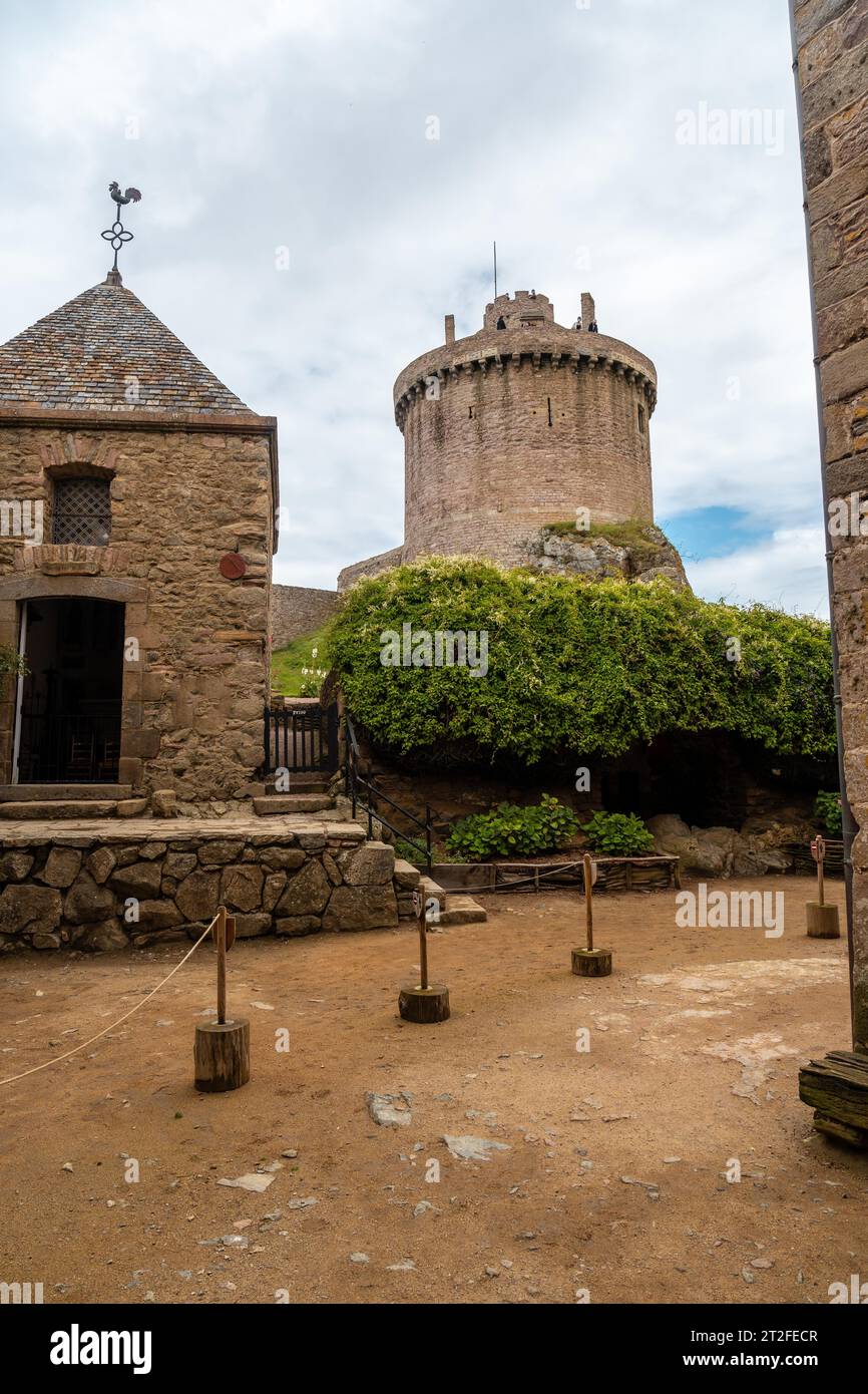 Dwellings inside the castle Fort-la-Latte by the sea at Cape Frehel and ...