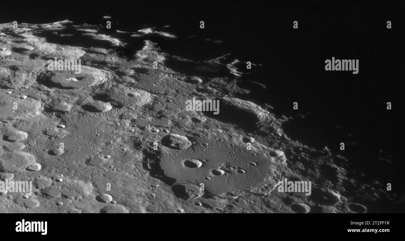 Clavius and Moretus crater formations on the moon Stock Photo - Alamy
