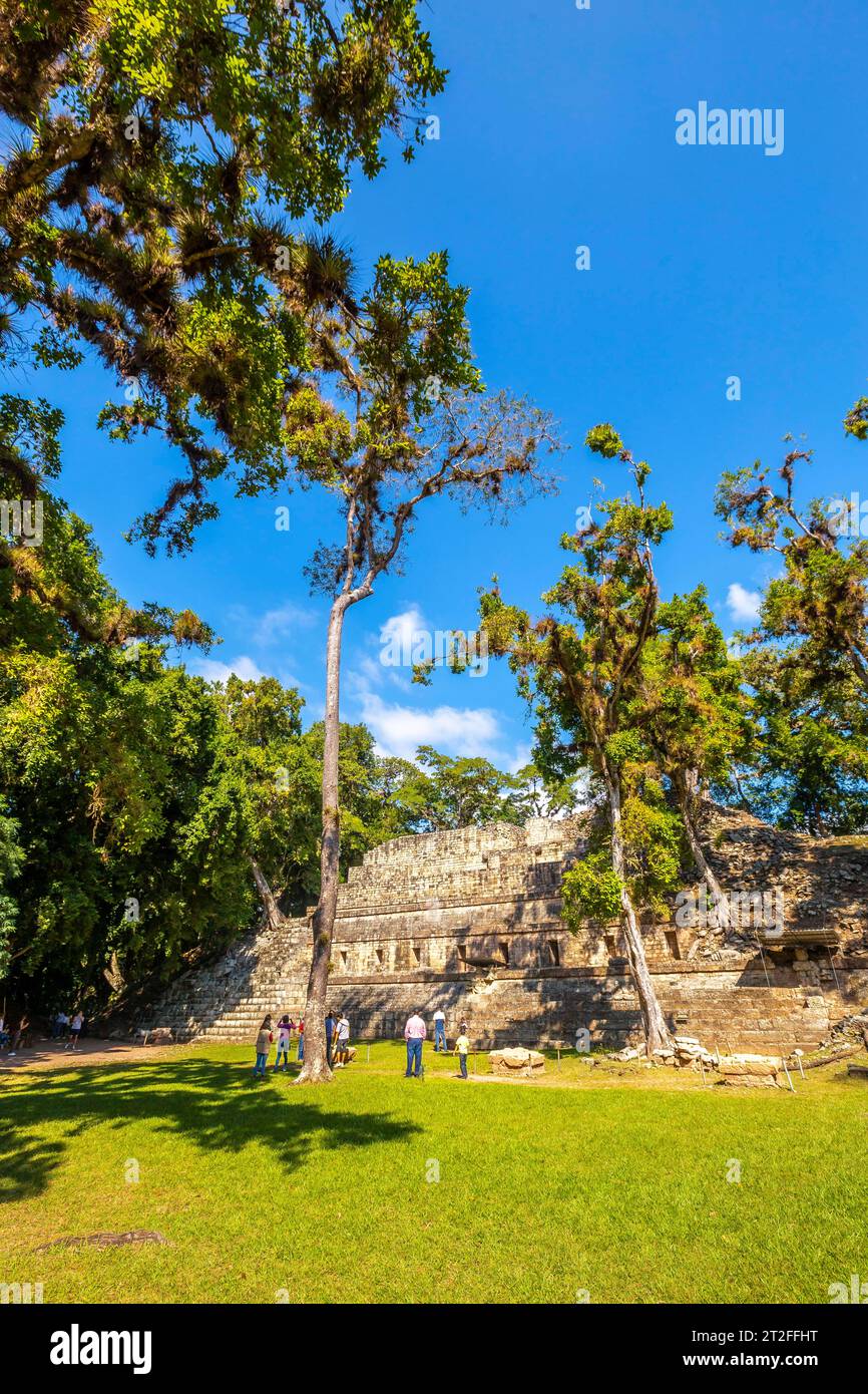The Astronomical pyramid of Copan Ruinas seen from afar. Honduras Stock ...