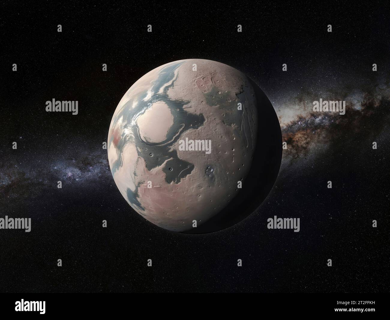 Artist's impression of a dwarf planet Stock Photo - Alamy