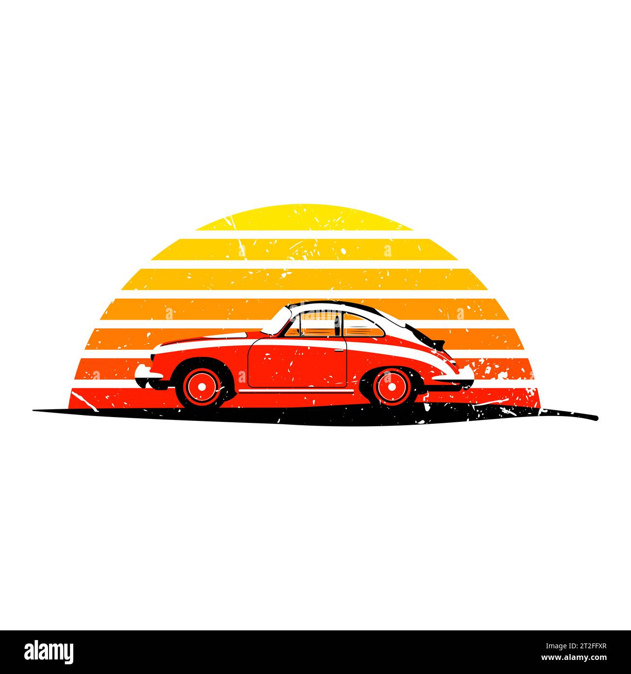 Car on sunset road Cut Out Stock Images & Pictures - Alamy