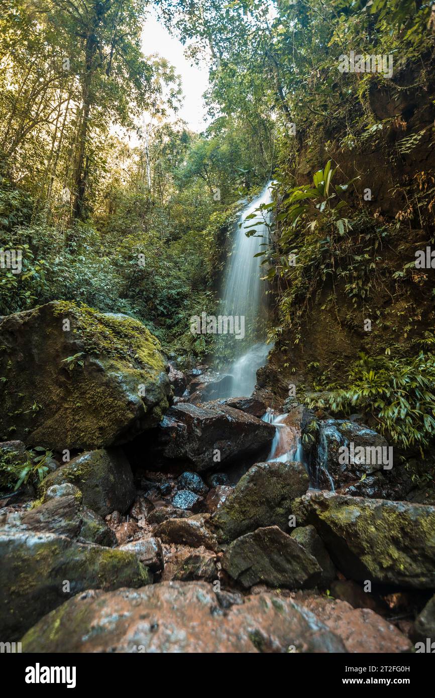 Waterfall of the Cerro Azul Meambar National Park (Panacam) on Lake ...
