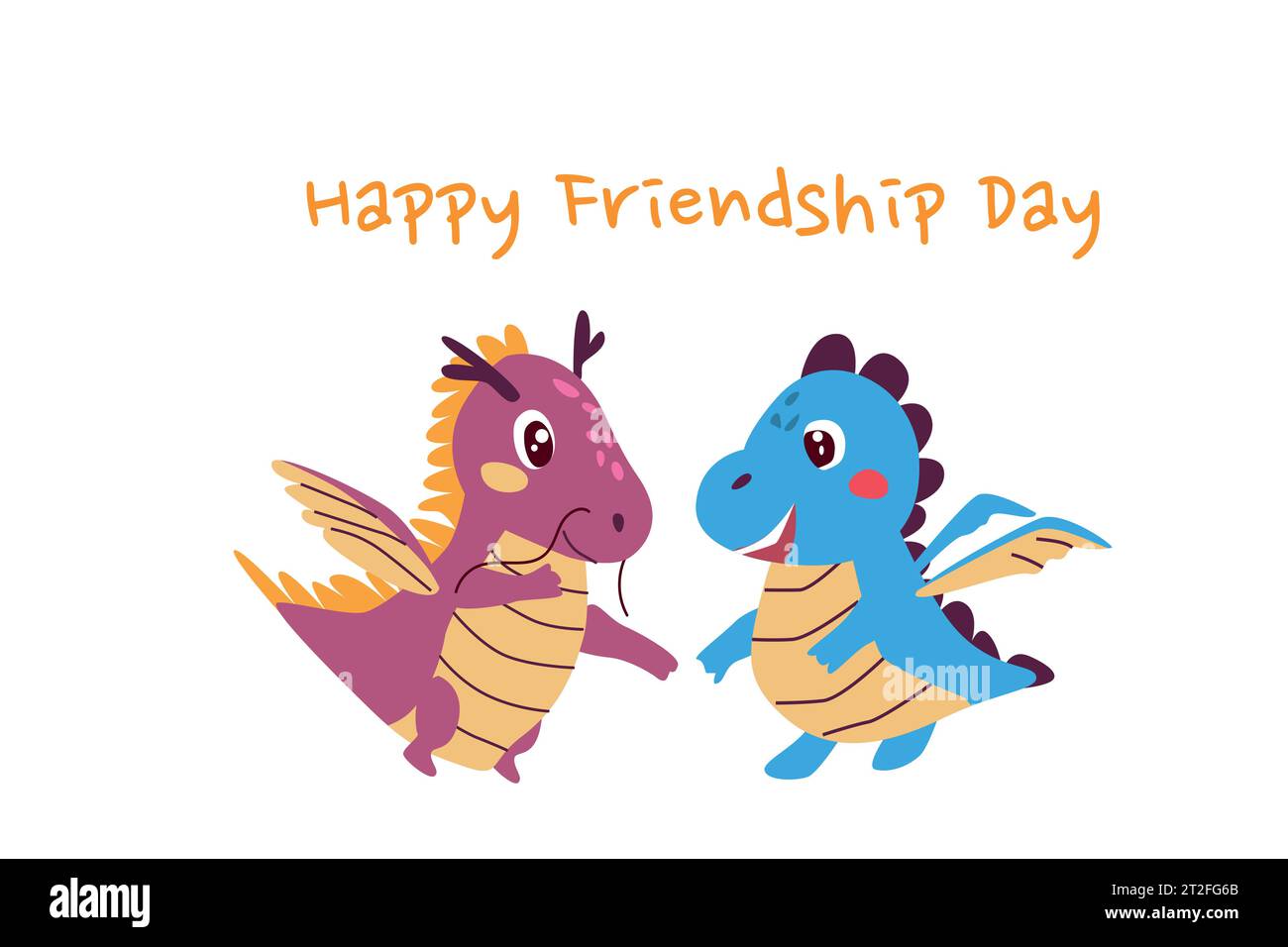 eastern and western dragons card of friendship day Stock Vector Image ...