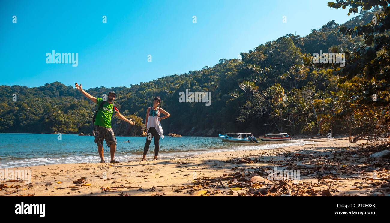 Enjoying the beach of Puerto Caribe in Punta de Sal in the Caribbean ...