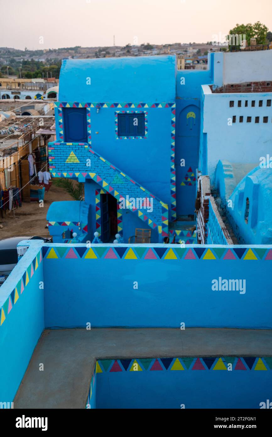 Stairs of colors that go up to a beautiful terrace of a traditional ...