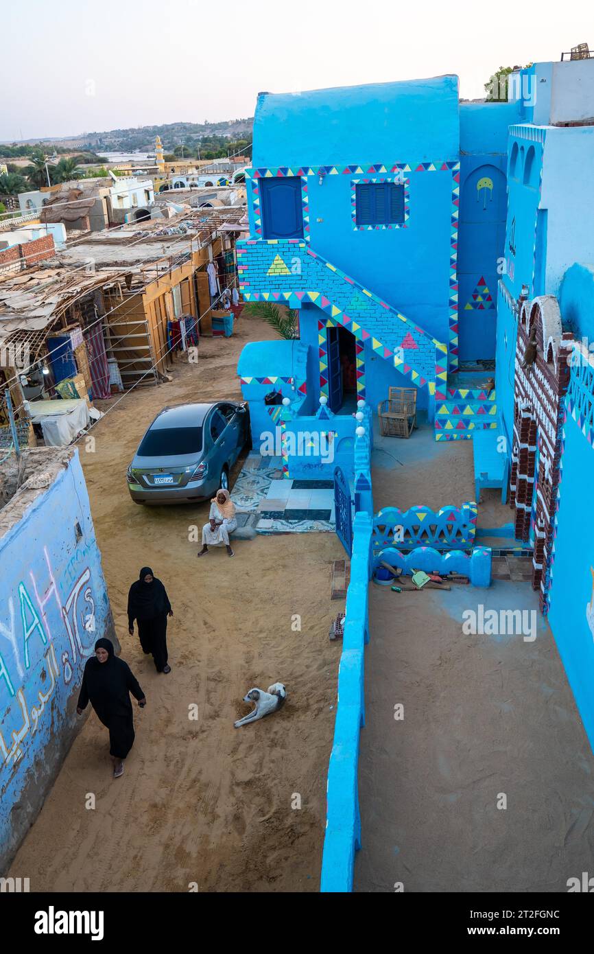 Stairs of colors that go up to a beautiful terrace of a traditional ...