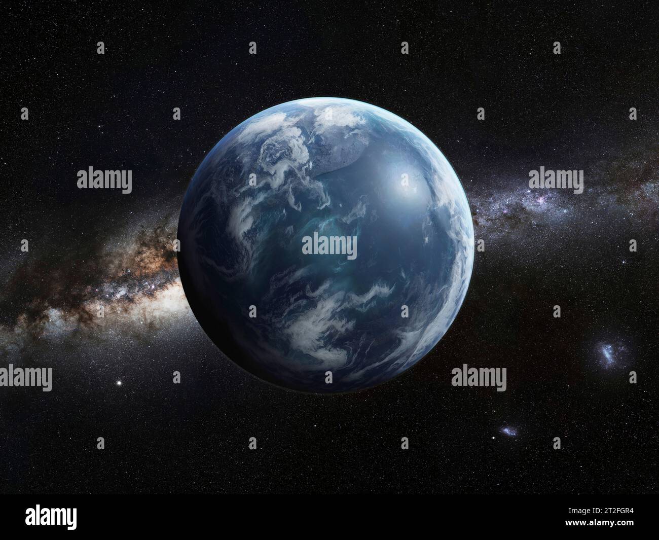 Artist's impression of an ocean planet (ocean world Stock Photo - Alamy