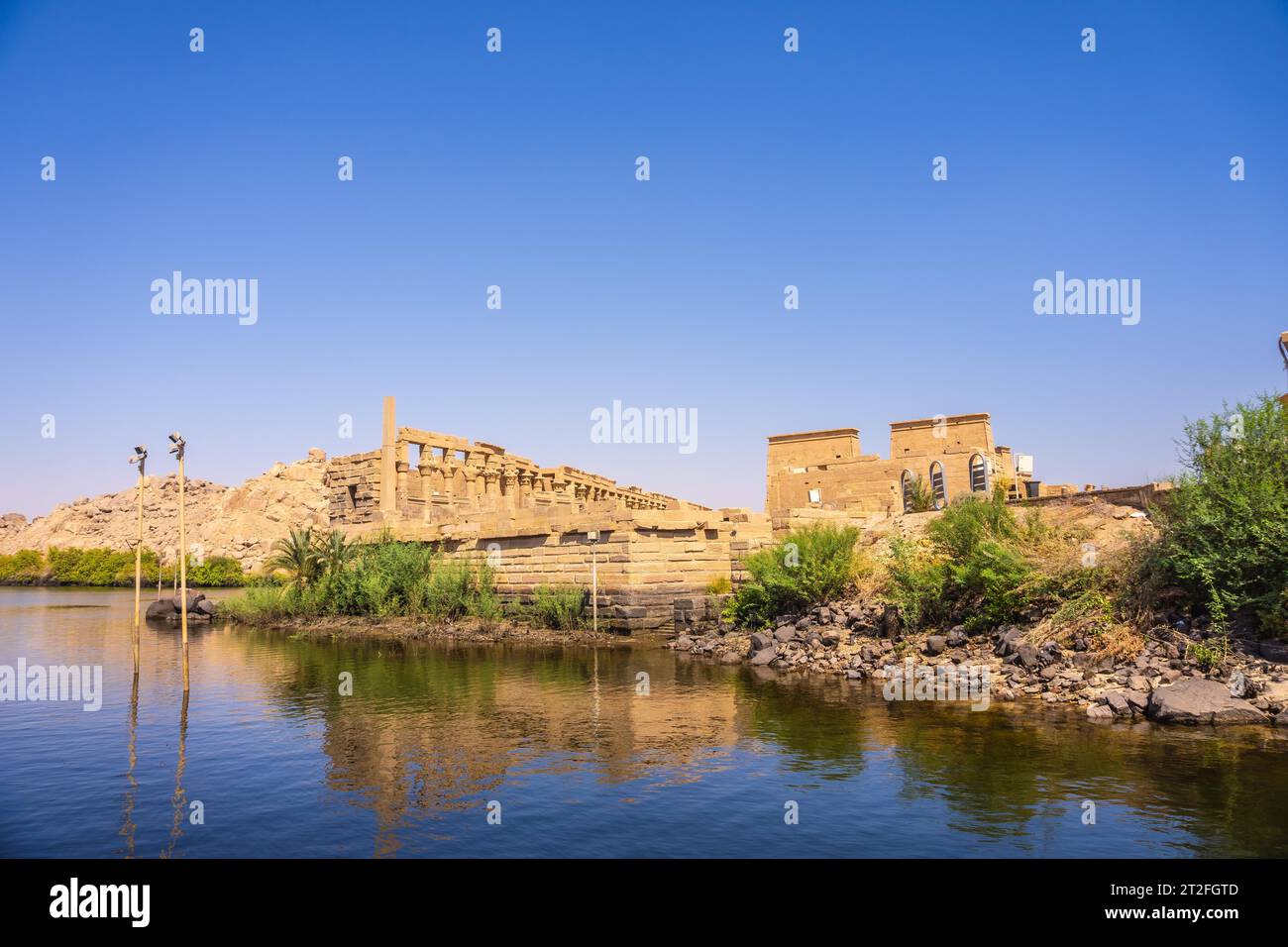 Philae Temple, Greco-Roman construction seen from the Nile River ...