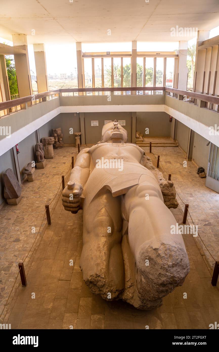 The sculpture of the Colossus of Ramses II at Memphis in Cairo, Egypt ...