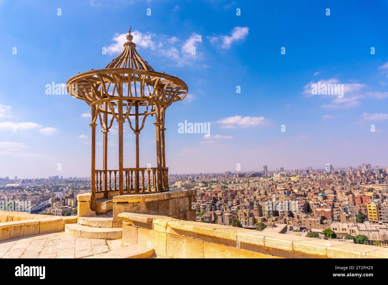 Viewpoint of the Alabaster Mosque to see the city of Cairo, the capital ...