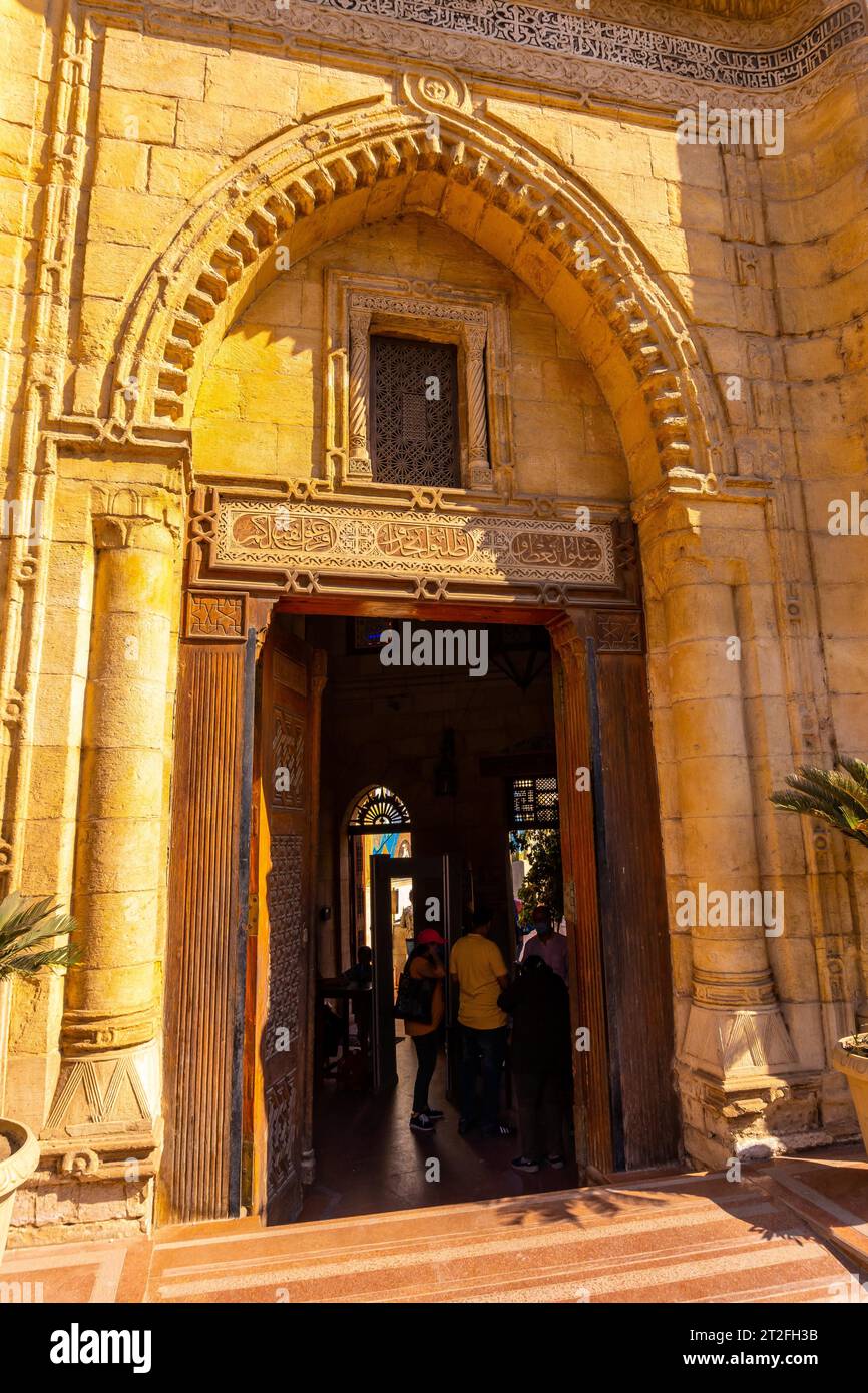 Cairo, Egypt, October 2020: Local Egyptian people at the Hanging Church ...