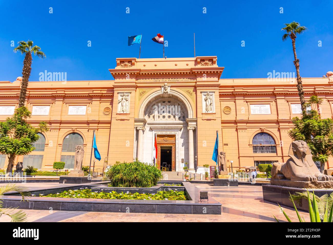 Cairo, Egypt, October 2020: Exterior of the facade of the Egyptian ...