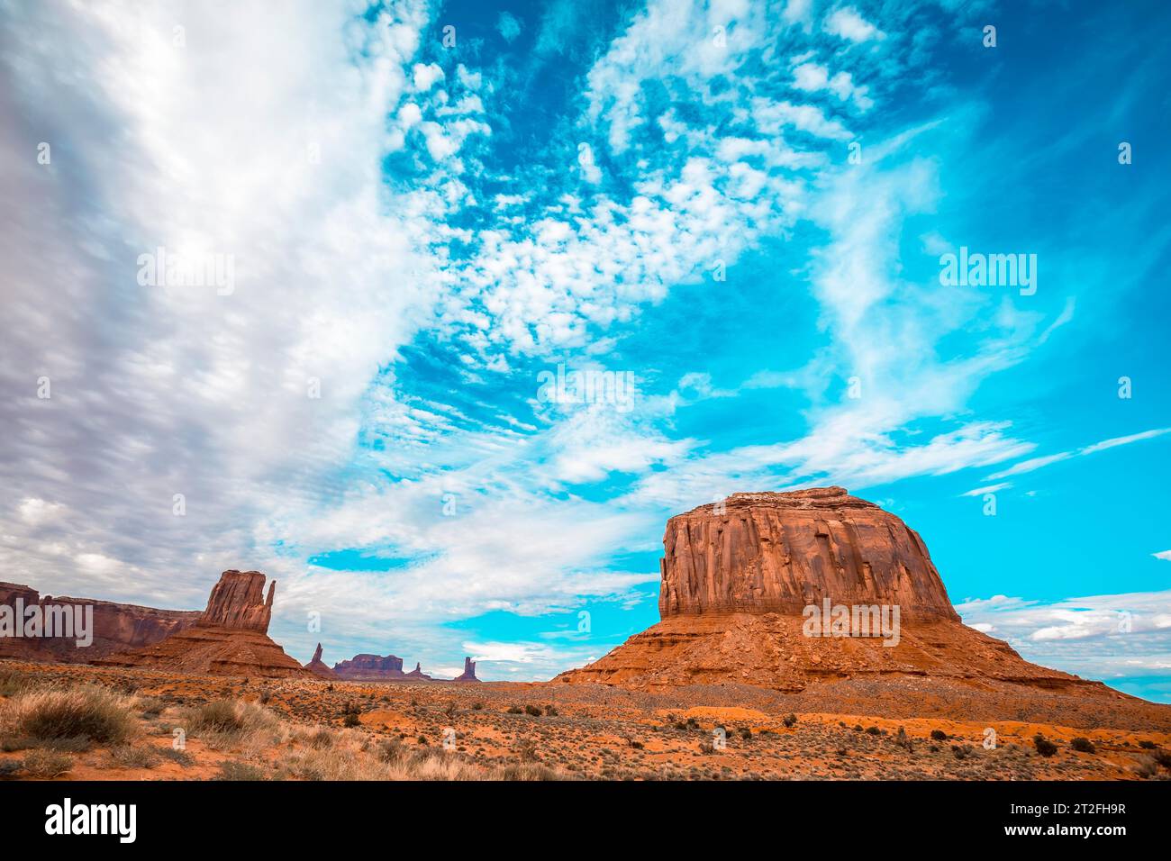 Fantastic view of the Monument Valley National Park in Three Sisters. Utah Stock Photo - Alamy