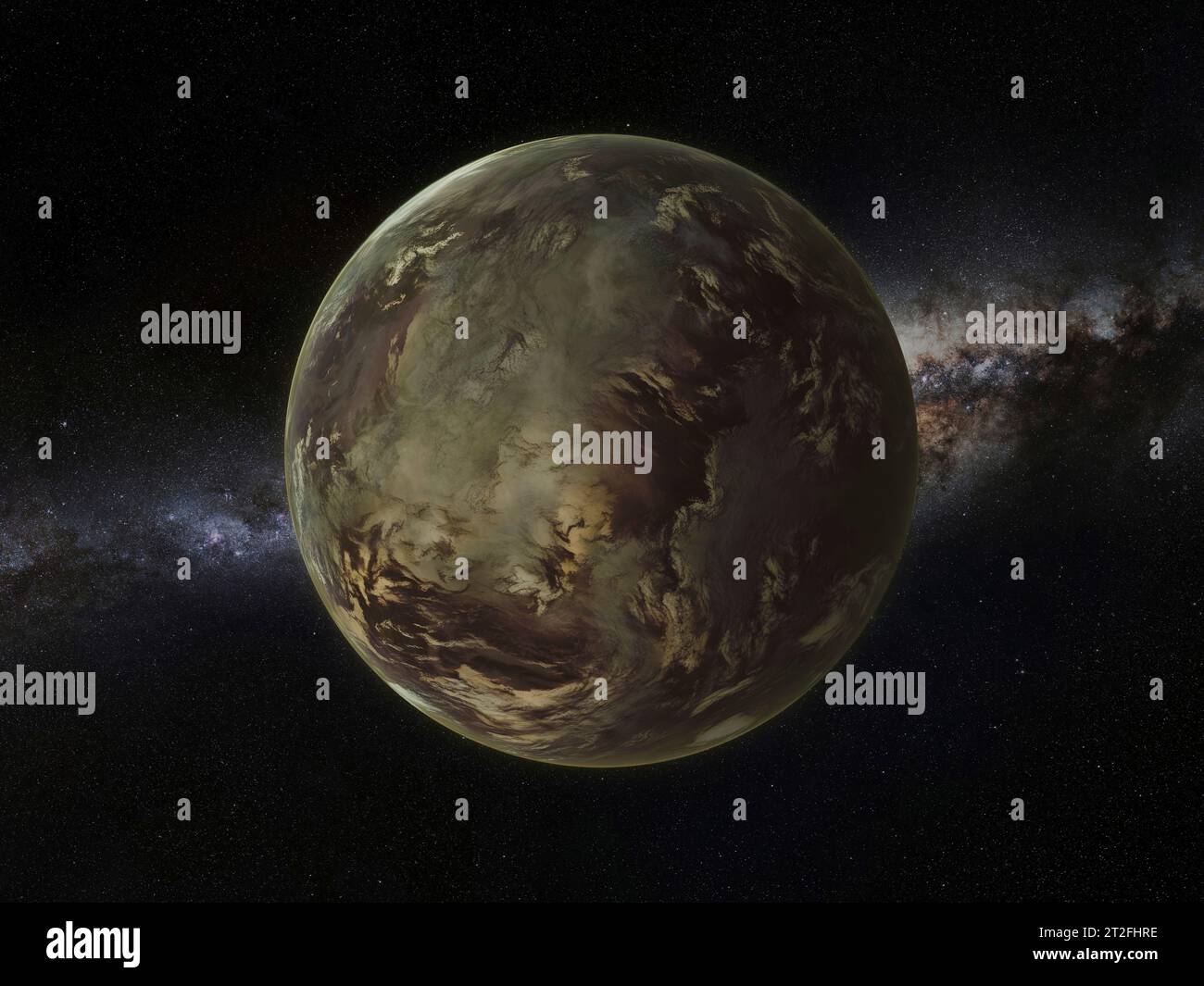 Artist's impression of a swamp planet Stock Photo - Alamy