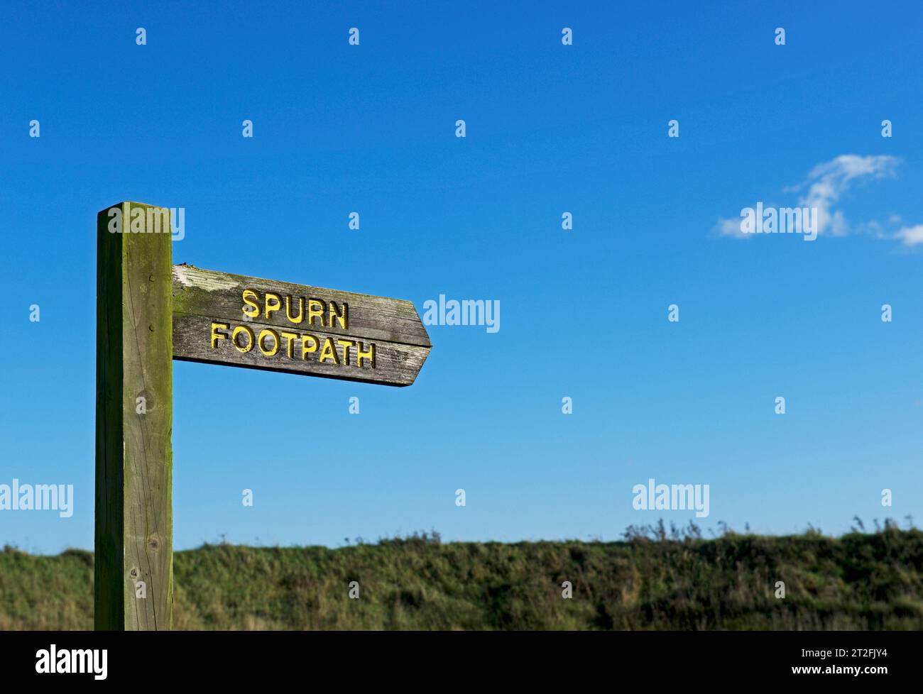 Sign – Spurn footpath – at Spurn Head, Holderness, East Yorkshire ...