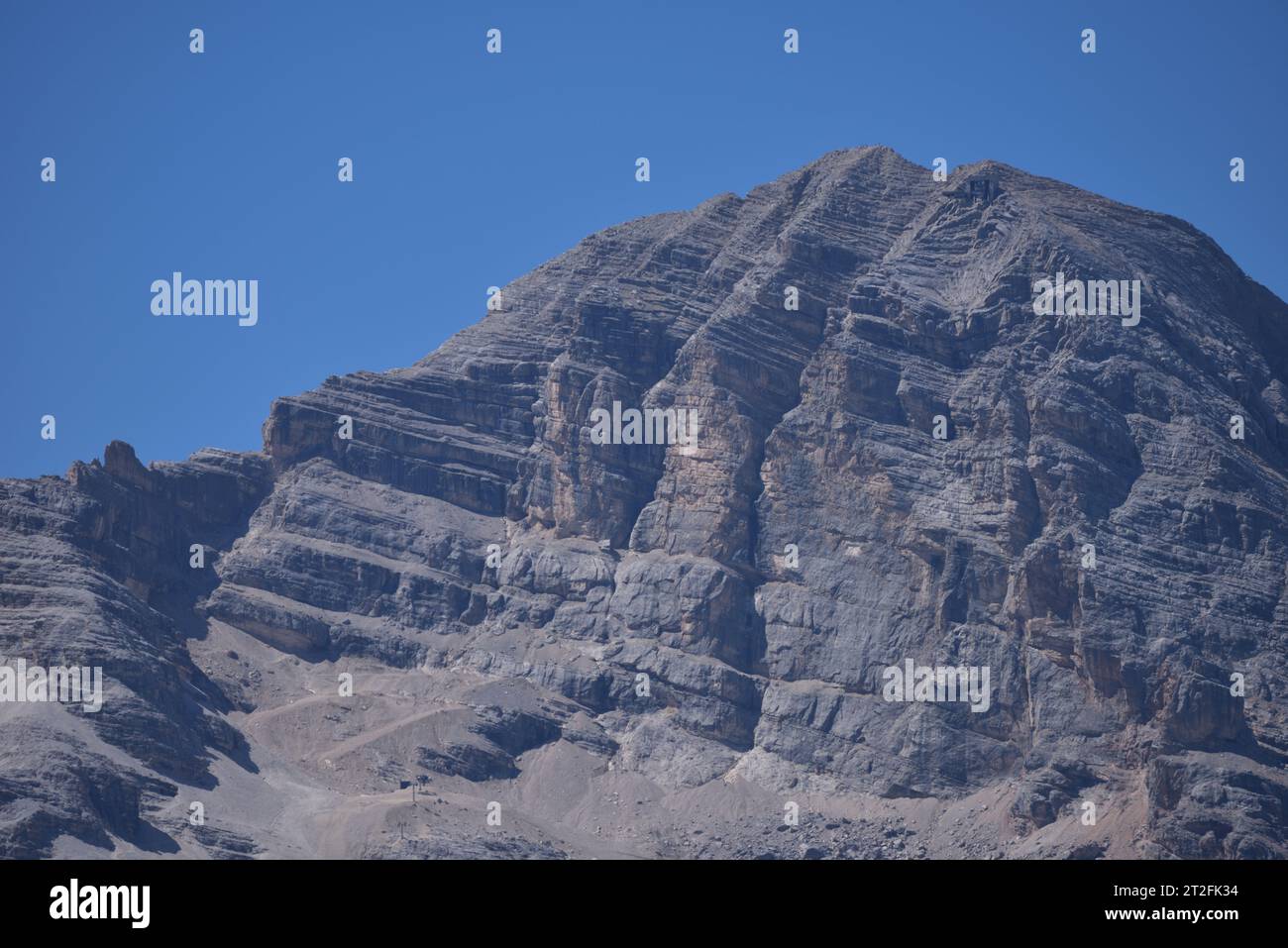 The impressive stratified rocks of Tofana di Mezzo, a rock massif 3244 ...