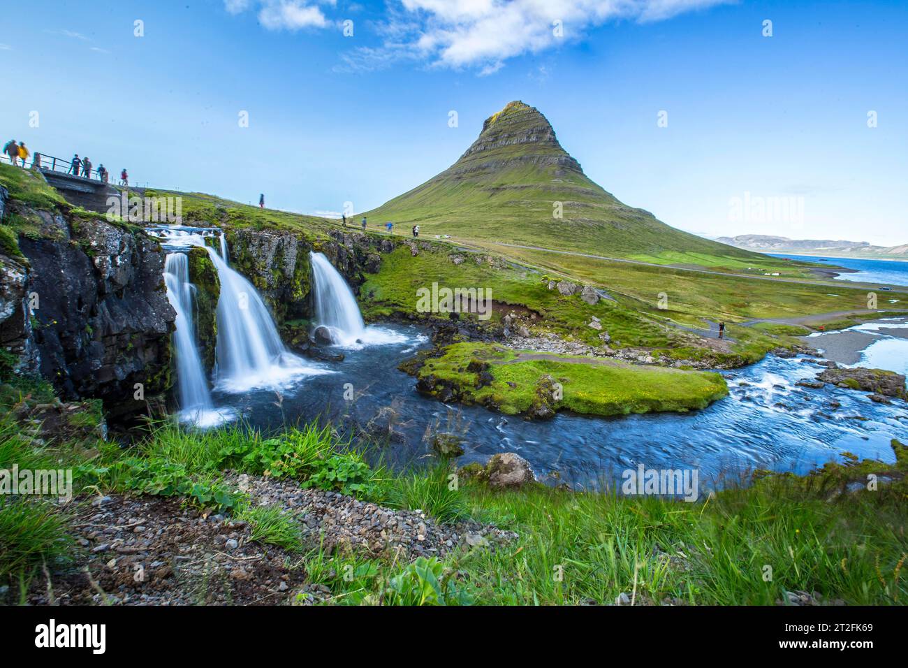 The famous Icelandic mountain Kirkjufell and the small waterfalls Stock Photo - Alamy