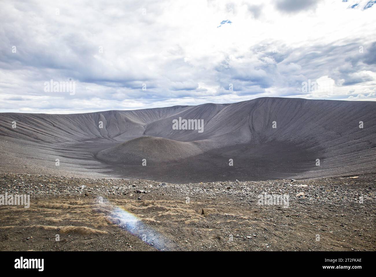 Pools of boiling water in the landscape in the Myvatn park. Iceland ...