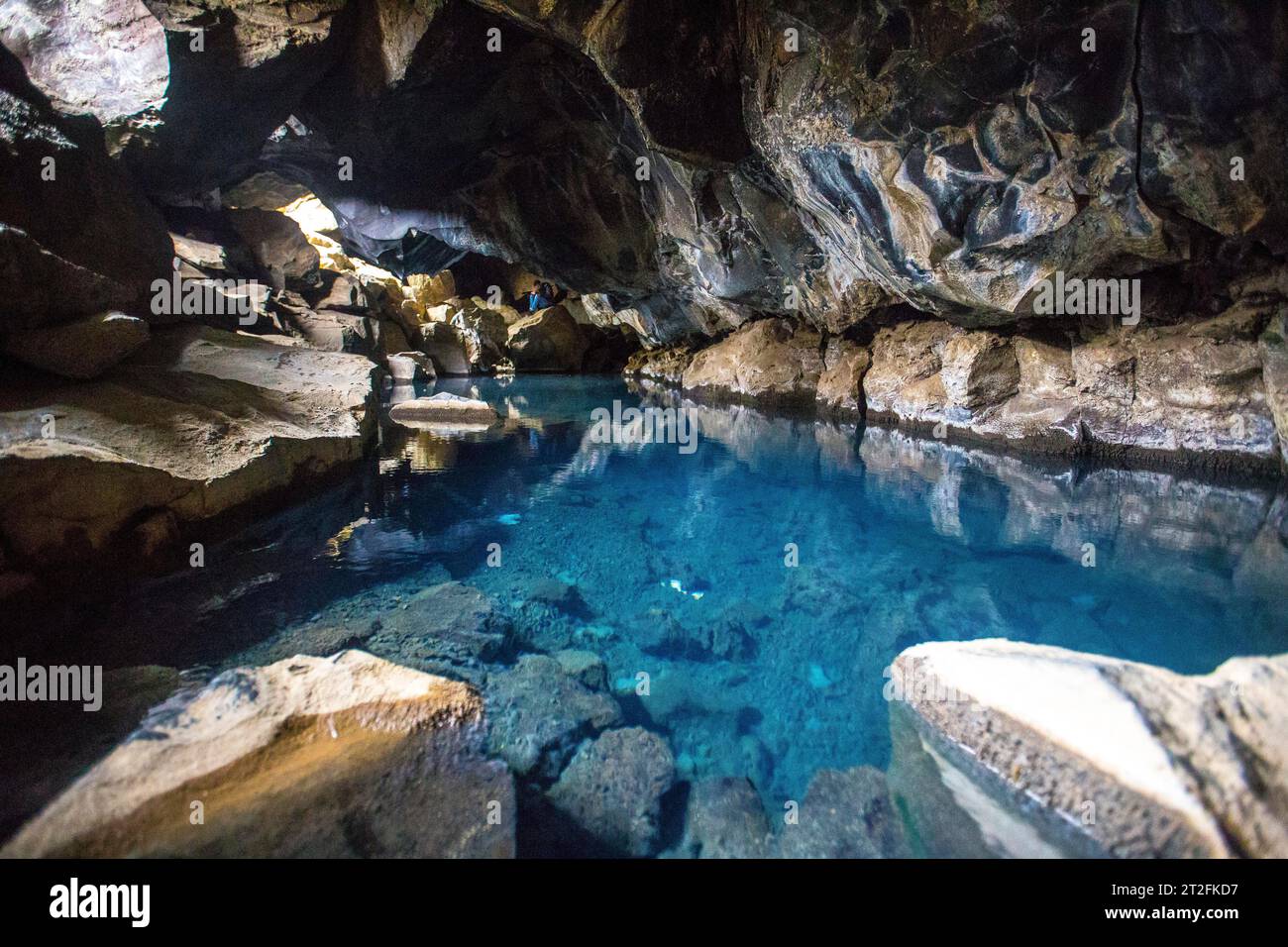 Pools of boiling water in the landscape in the Myvatn park. Iceland ...