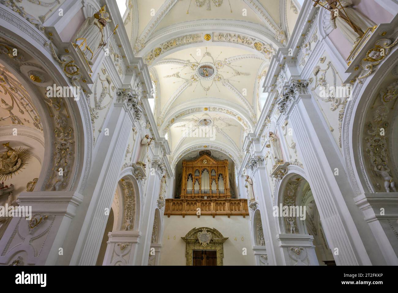 Organ in the baroque church of Marienberg Abbey, Mals, South Tyrol ...
