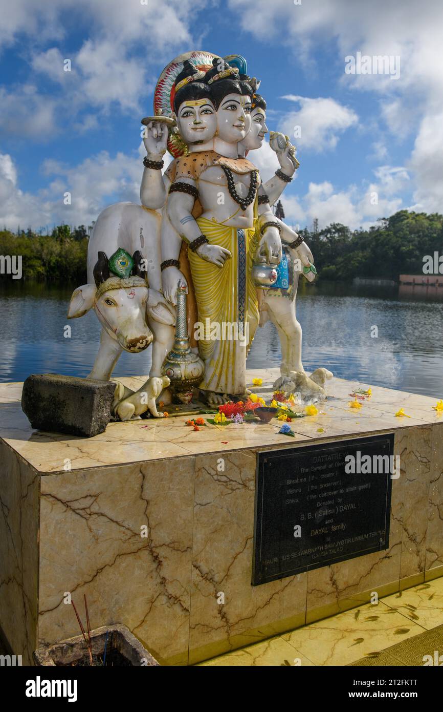 Hindu Deity Statue Figure Sculpture of God Deity Dattatreya Embodiment ...