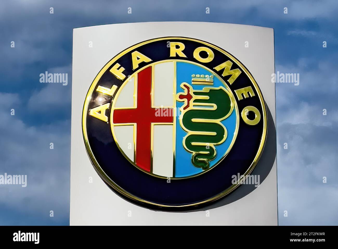 Logo of the Italian car manufacturer Alfa Romeo with elements of the ...