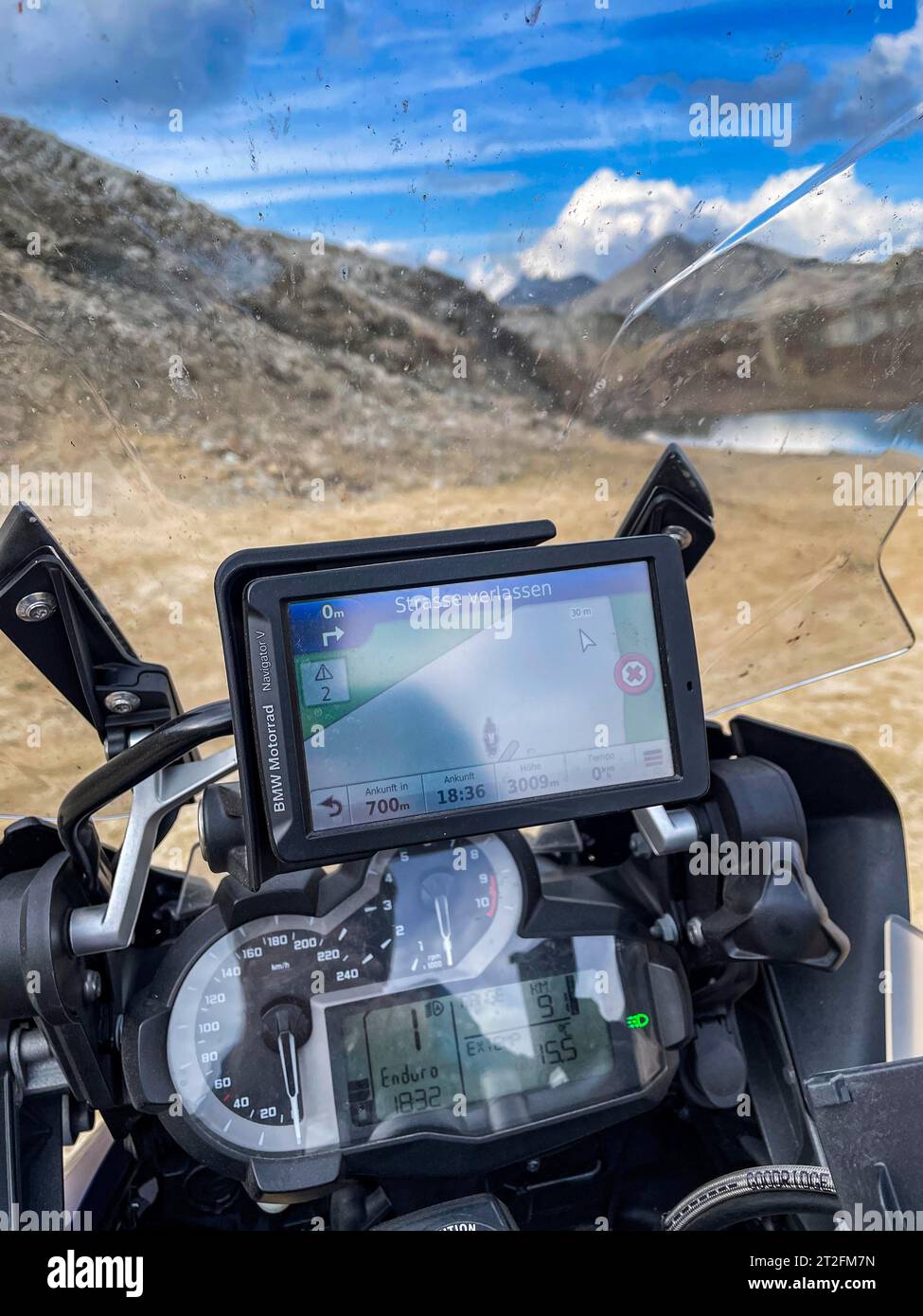 BMW Motorrad navigation device at Colle Sommeiller, highest navigable ...