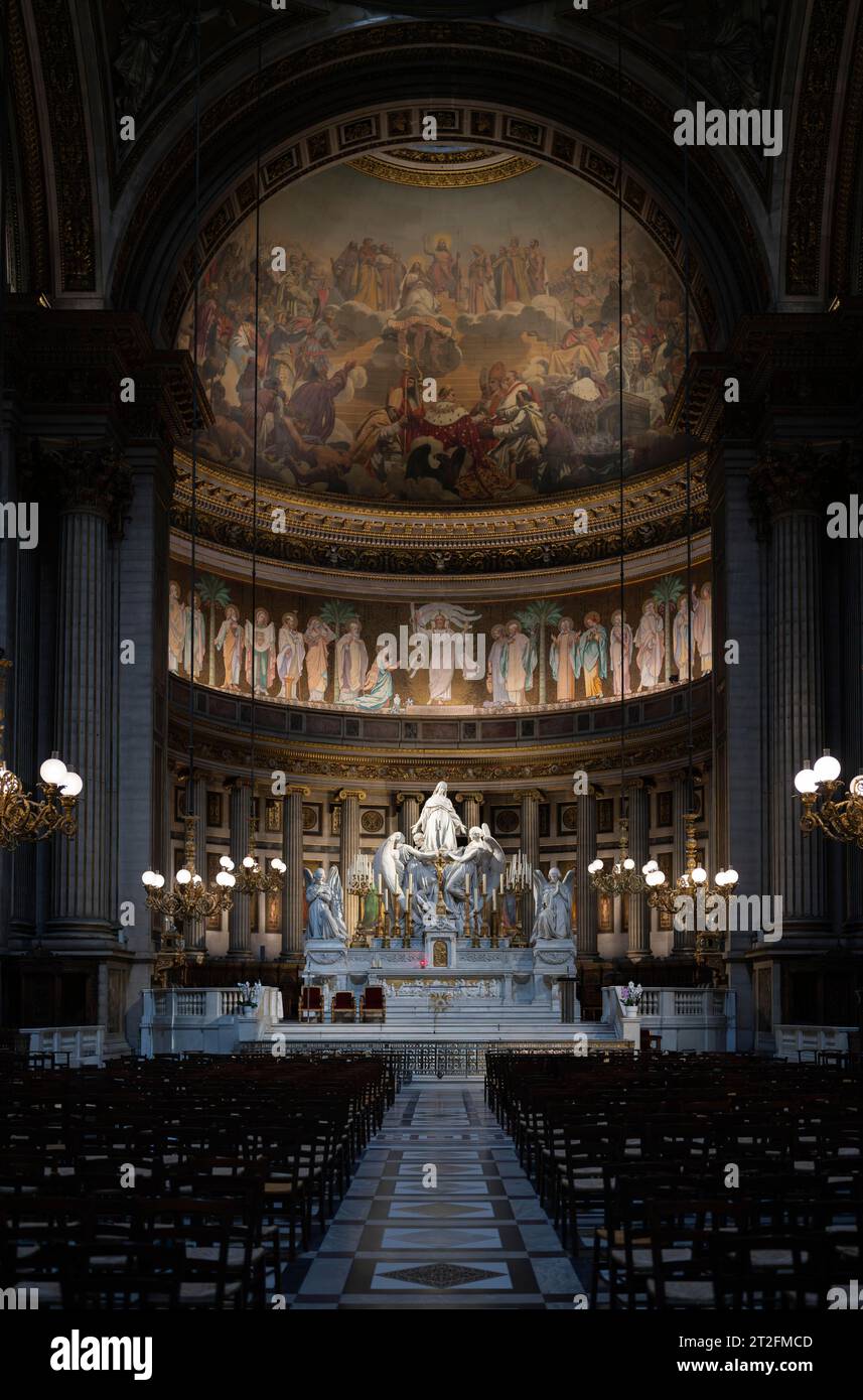 Interior view of the choir room, high altar, Eglise de la Madeleine ...
