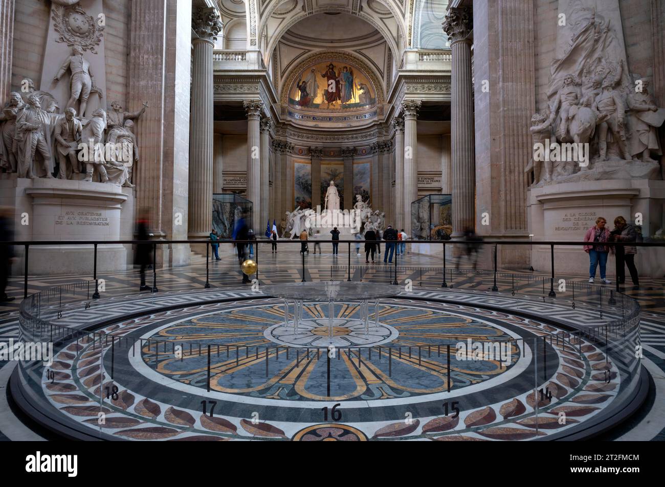 Interior view, visitor, Foucault's pendulum for empirical proof of the ...