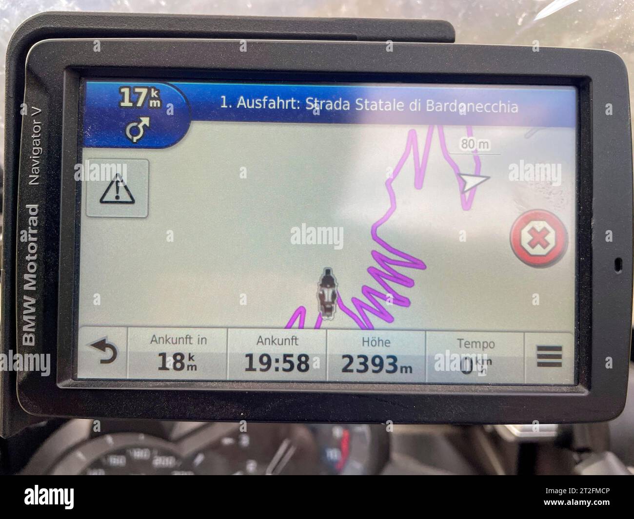 BMW Motorrad navigation device at Colle Sommeiller, highest navigable ...