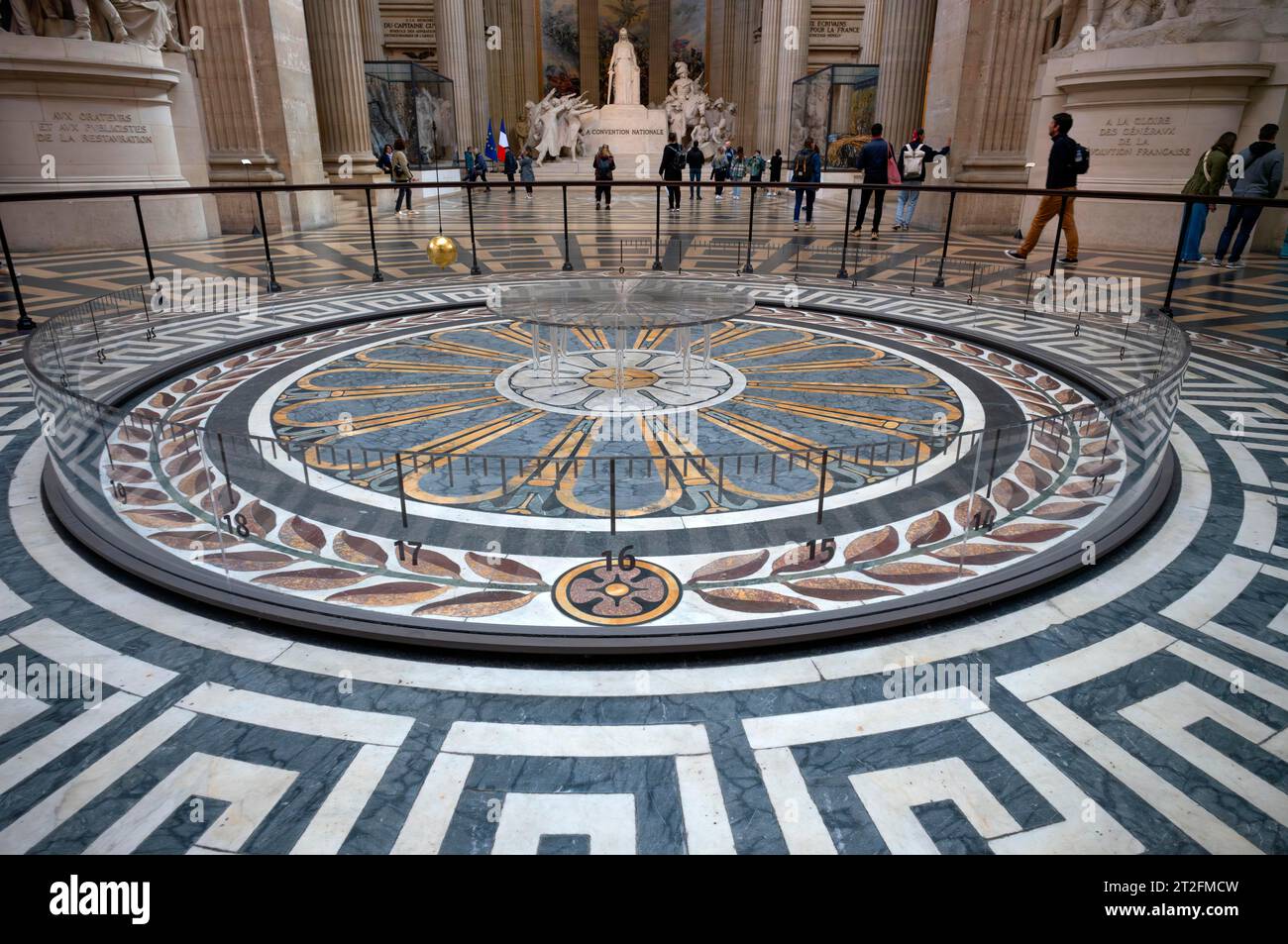 Interior view, visitor, Foucault's pendulum for empirical proof of the ...