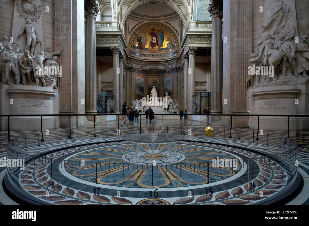 Interior view, visitor, Foucault's pendulum for empirical proof of the ...