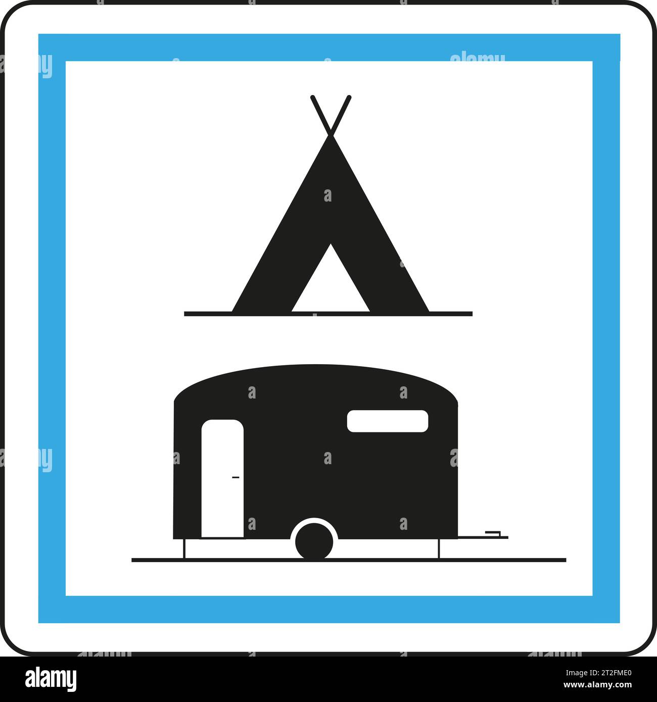 Road sign: home camping tent and caravan Stock Photo - Alamy