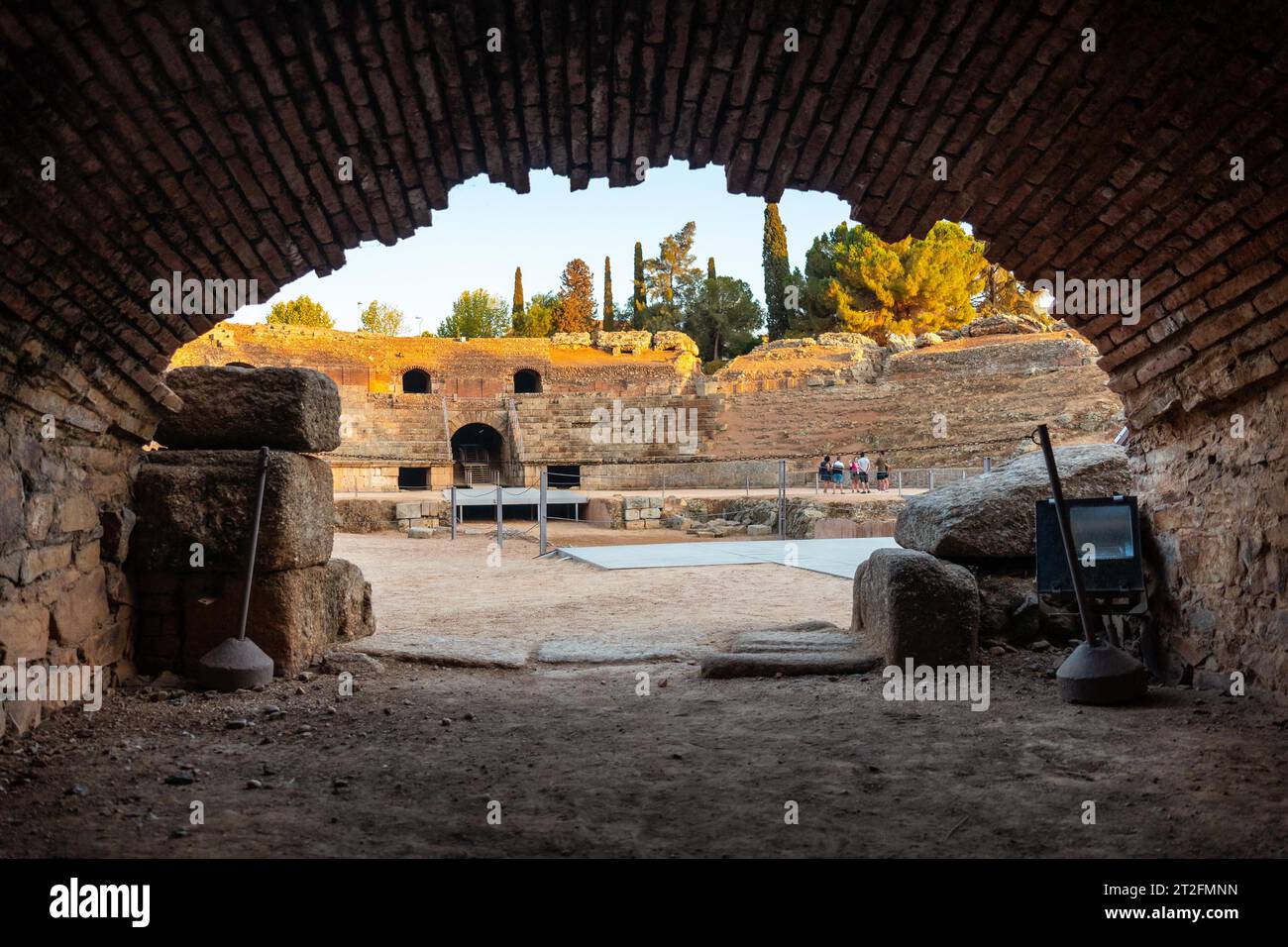 Merida Roman Ruins, the Roman Amphitheater from inside. Extremadura ...