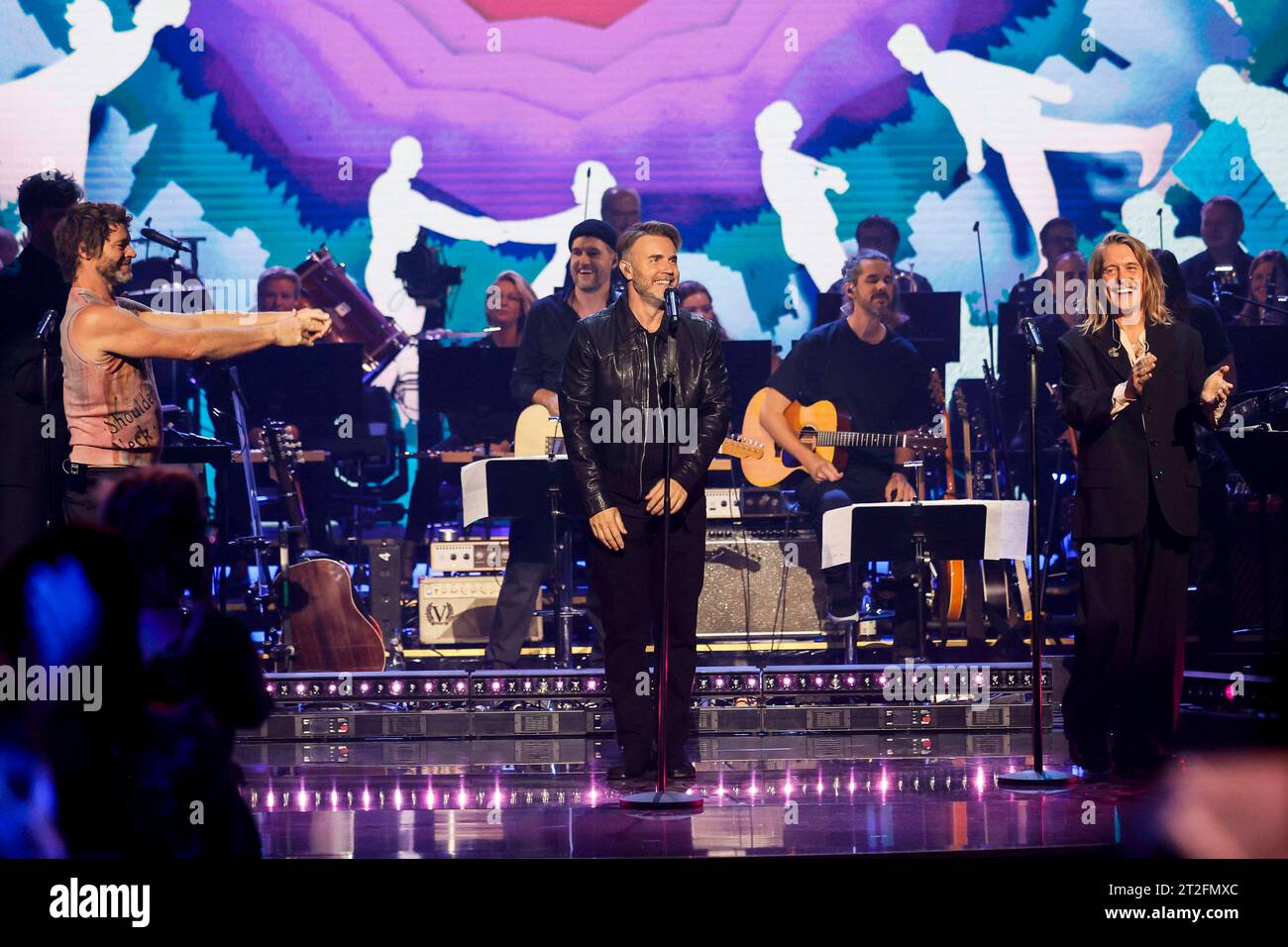 Howard Donald, Gary Barlow und Mark Owen von Take That bei der ...