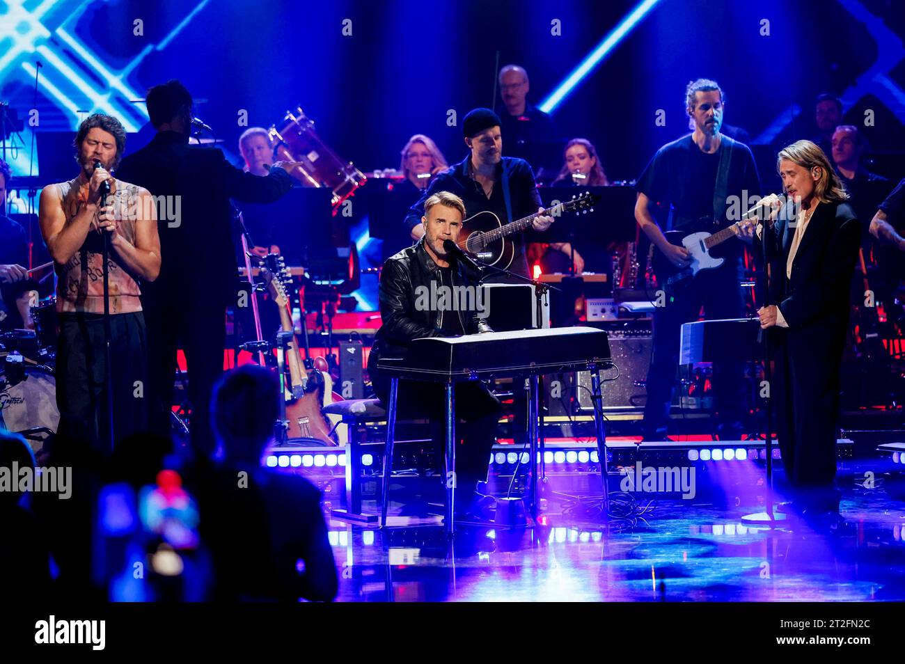 Howard Donald, Gary Barlow und Mark Owen von Take That bei der ...