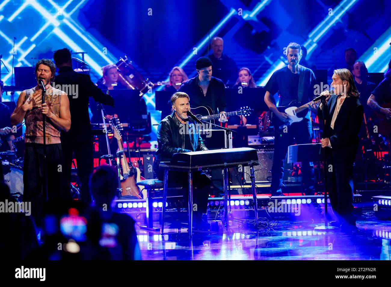 Howard Donald, Gary Barlow und Mark Owen von Take That bei der ...