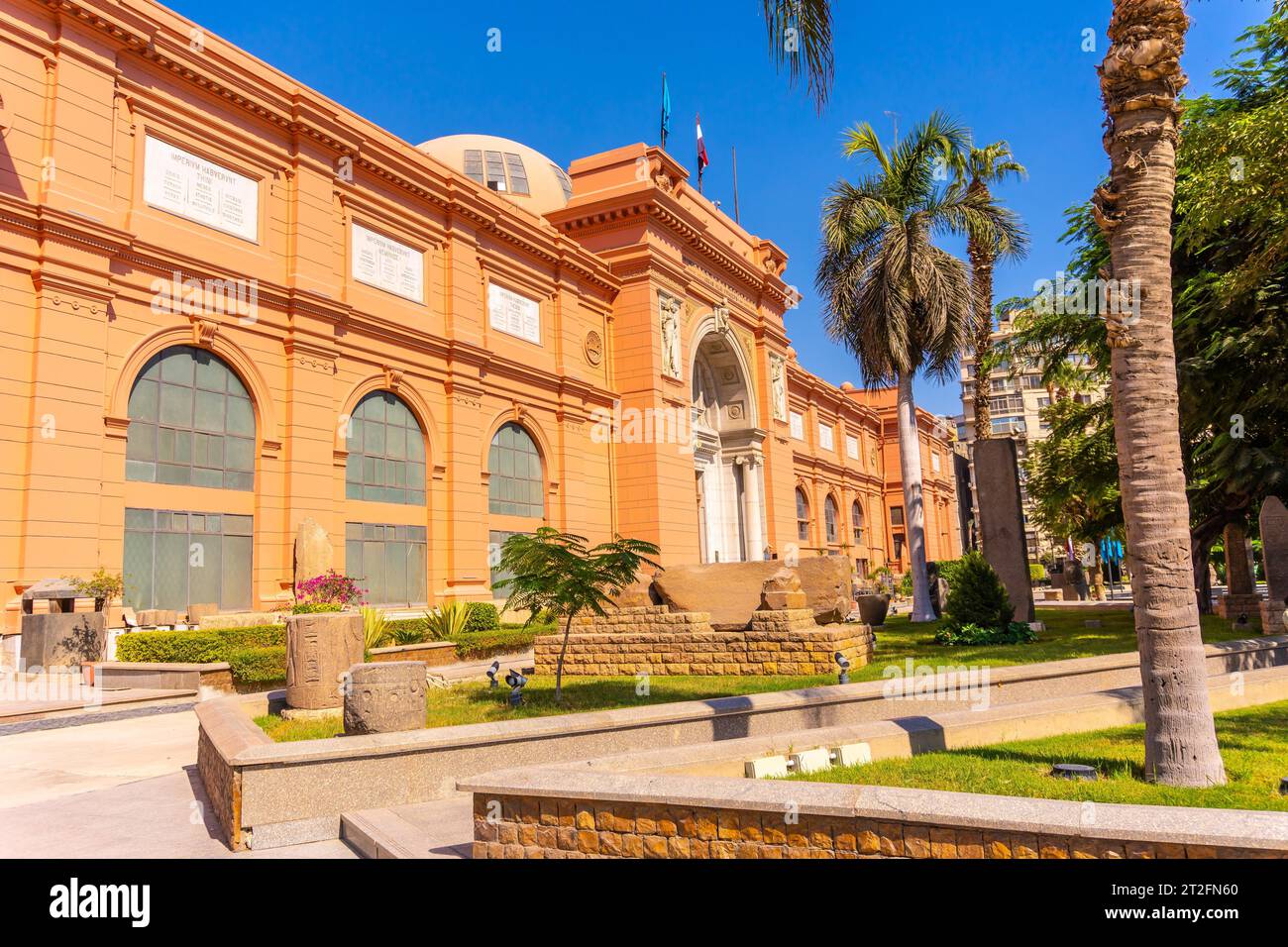 Cairo, Egypt, October 2020: Exterior of the facade of the Egyptian ...