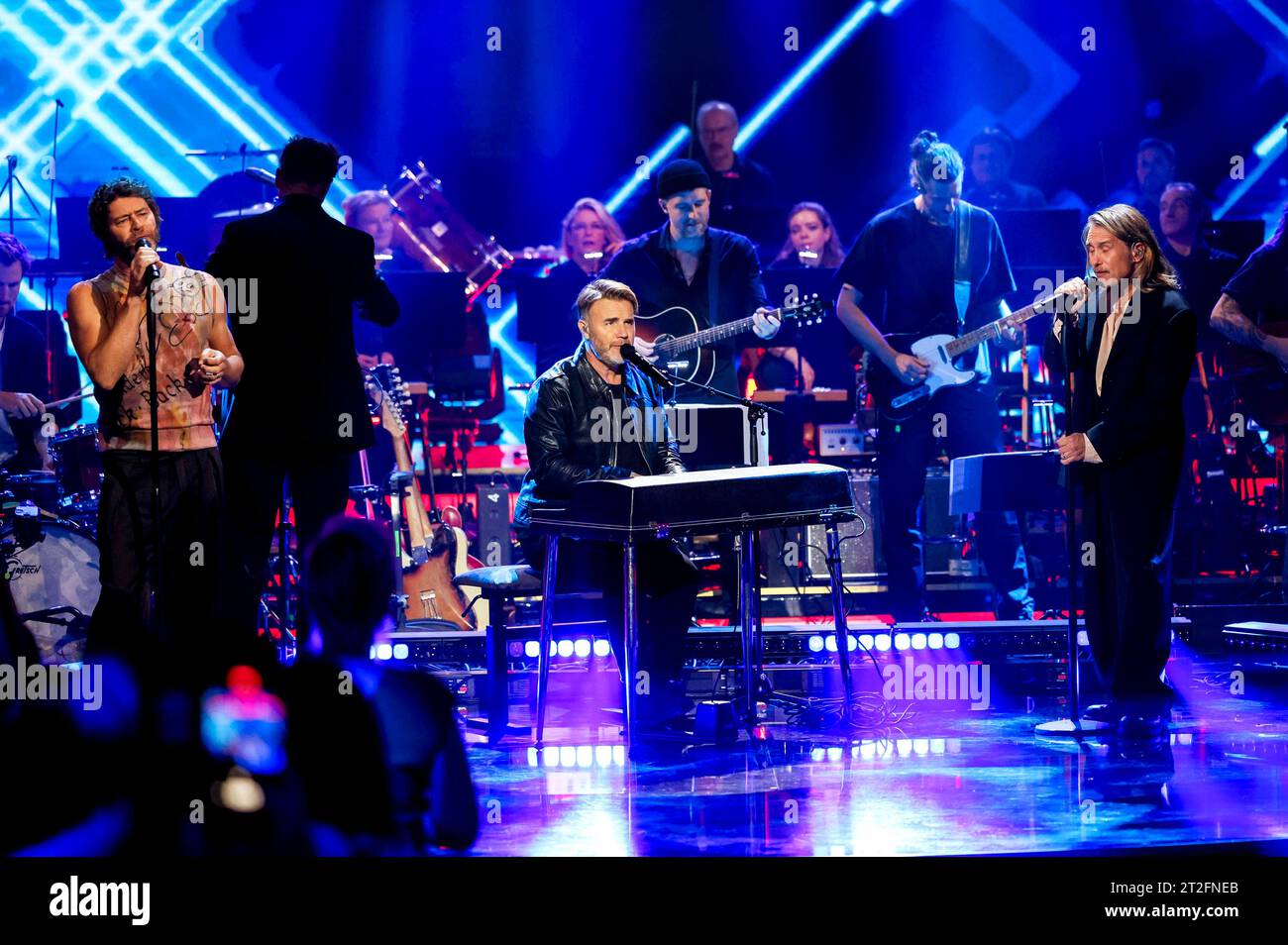 Howard Donald, Gary Barlow und Mark Owen von Take That bei der ...