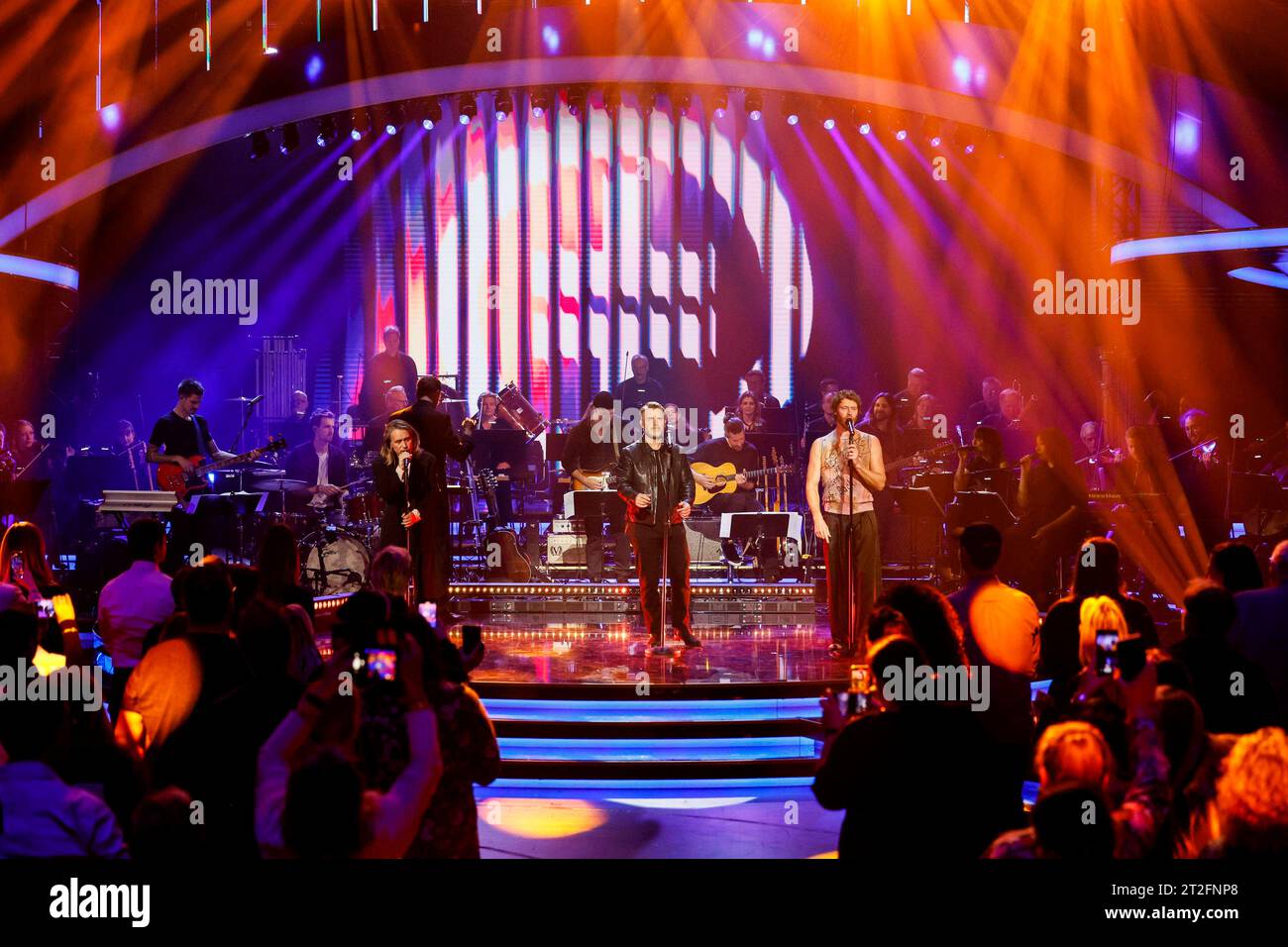 Howard Donald, Gary Barlow und Mark Owen von Take That bei der ...