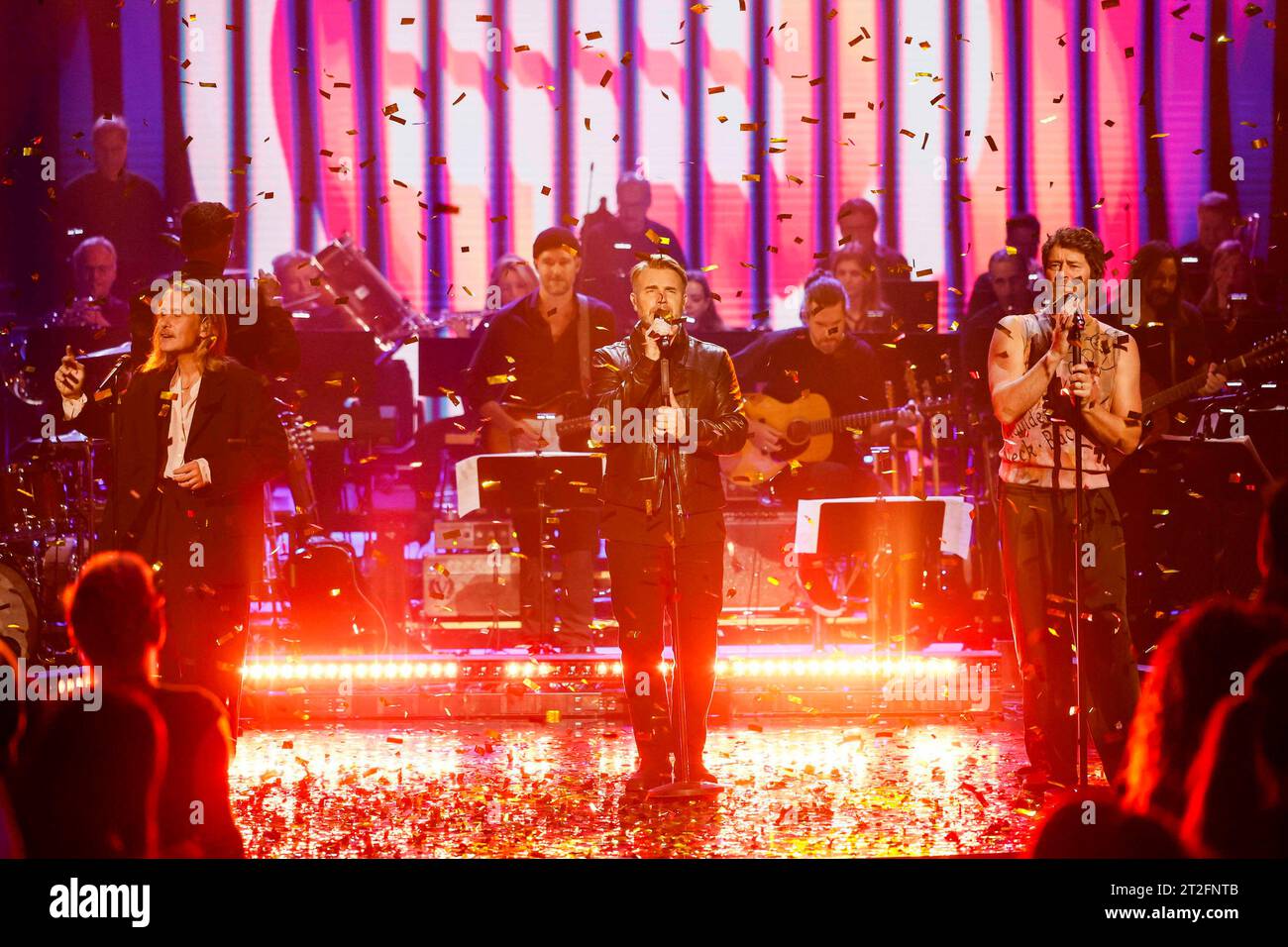 Howard Donald, Gary Barlow und Mark Owen von Take That bei der ...