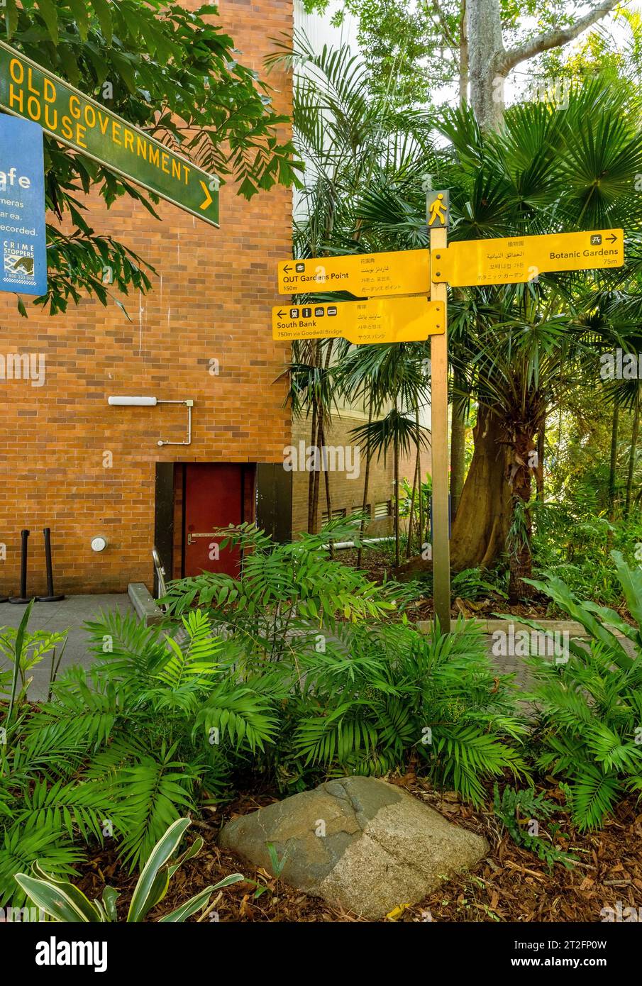 Sign directing you to different parts of the City Botanic Gardens ...